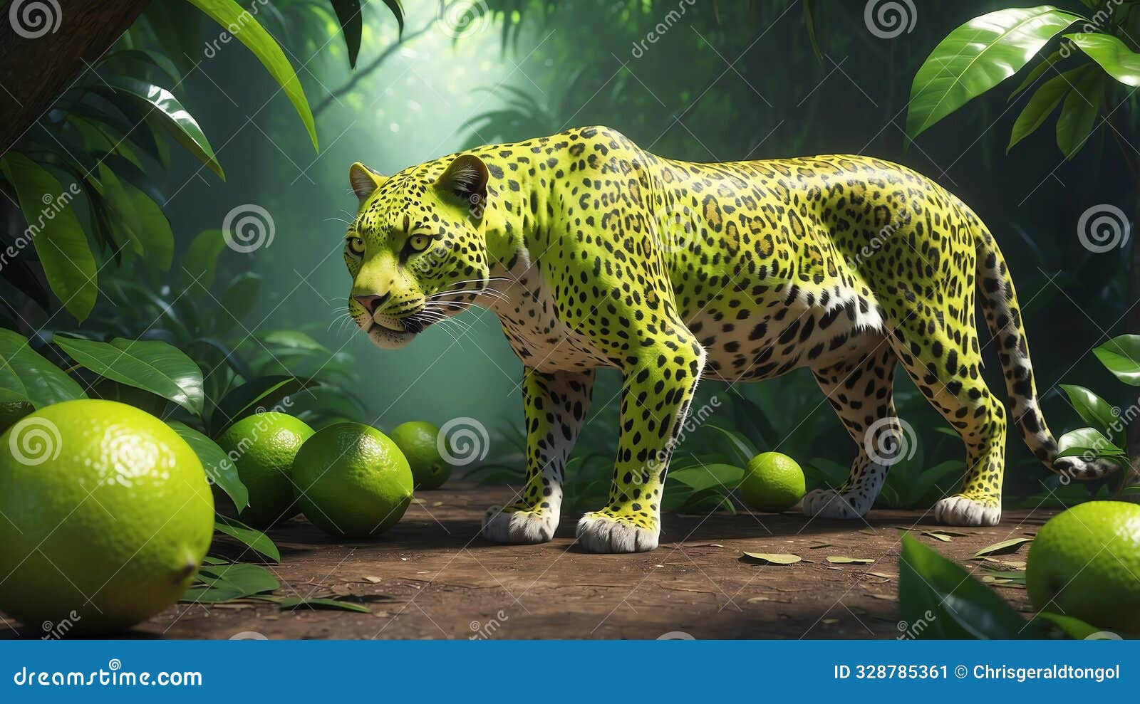 A Lime Transformed Into A Leopard With The Skin Formin Ai Generated ...