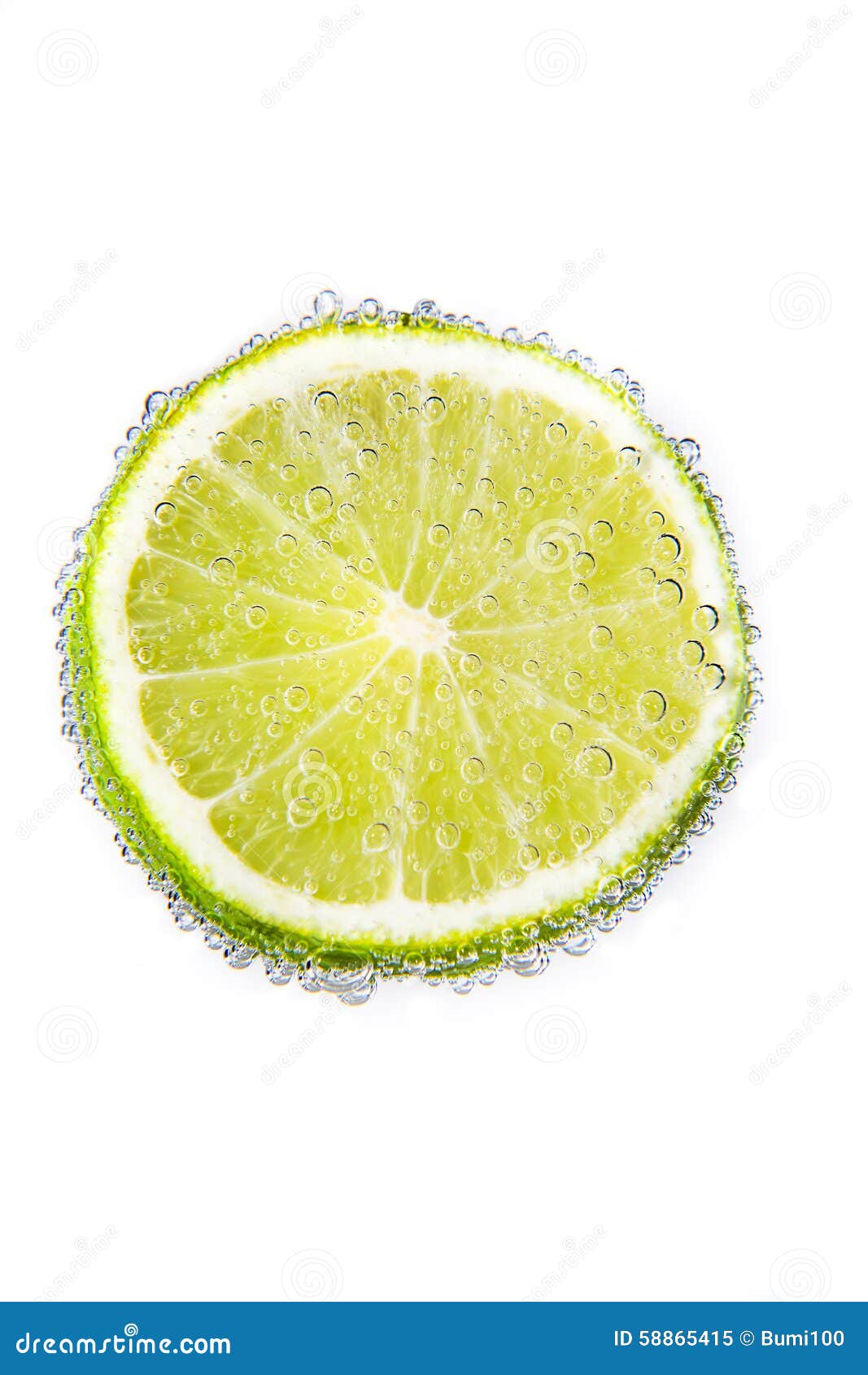 Lime in the Water with Bubbles Stock Image - Image of juice, lime: 58865415