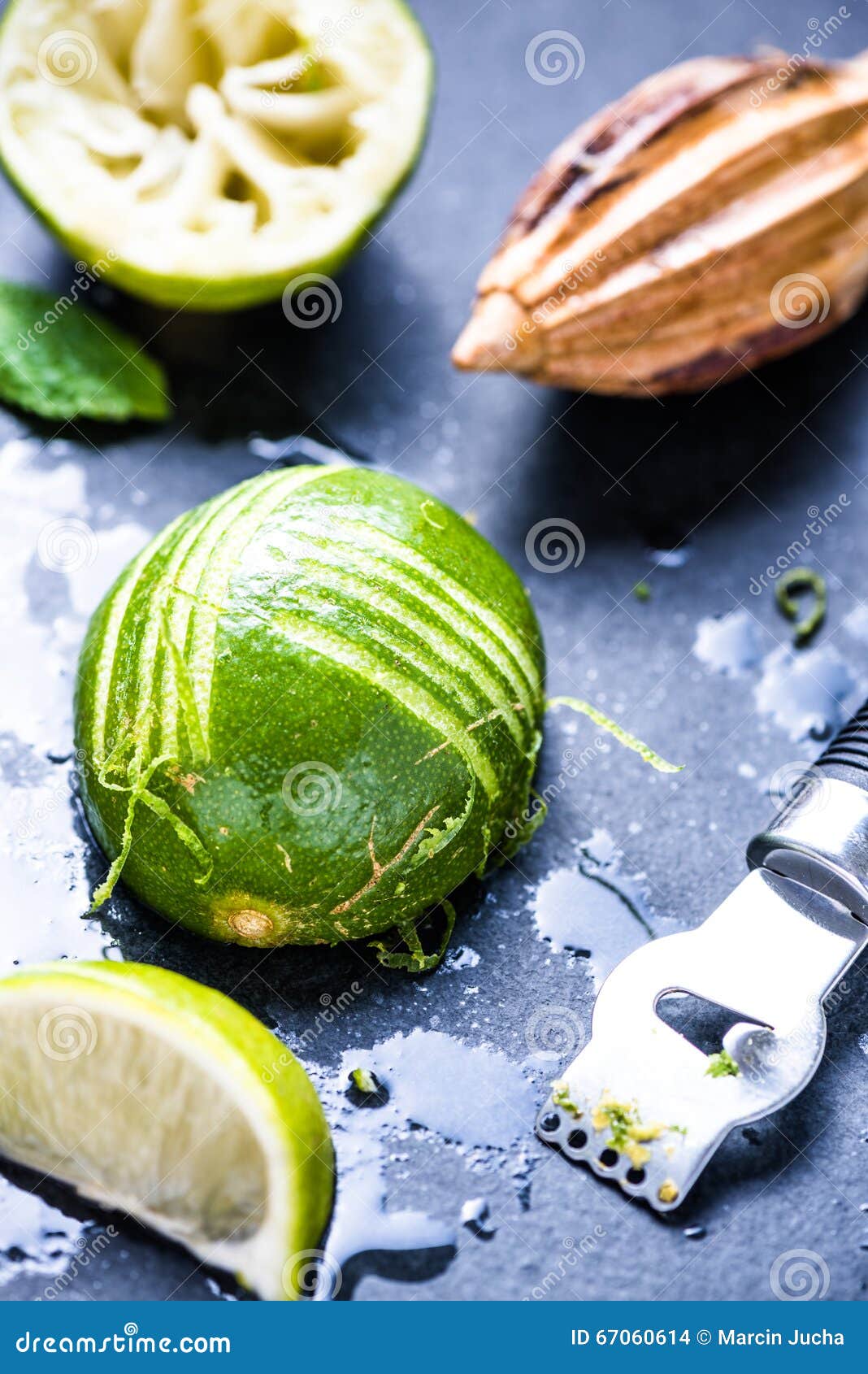 Lime and Zest, Natural Refreshing Ingredients Stock Photo - Image of ...