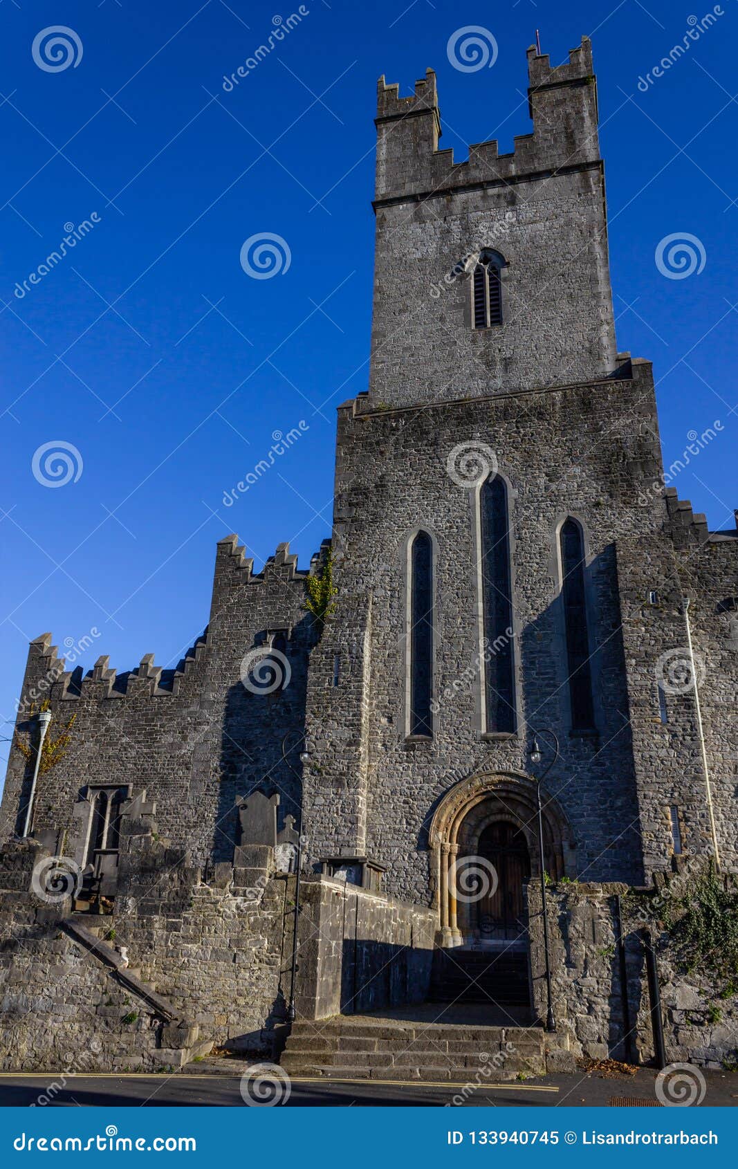 Limerick stone church stock image. Image of tower, ireland - 133940745