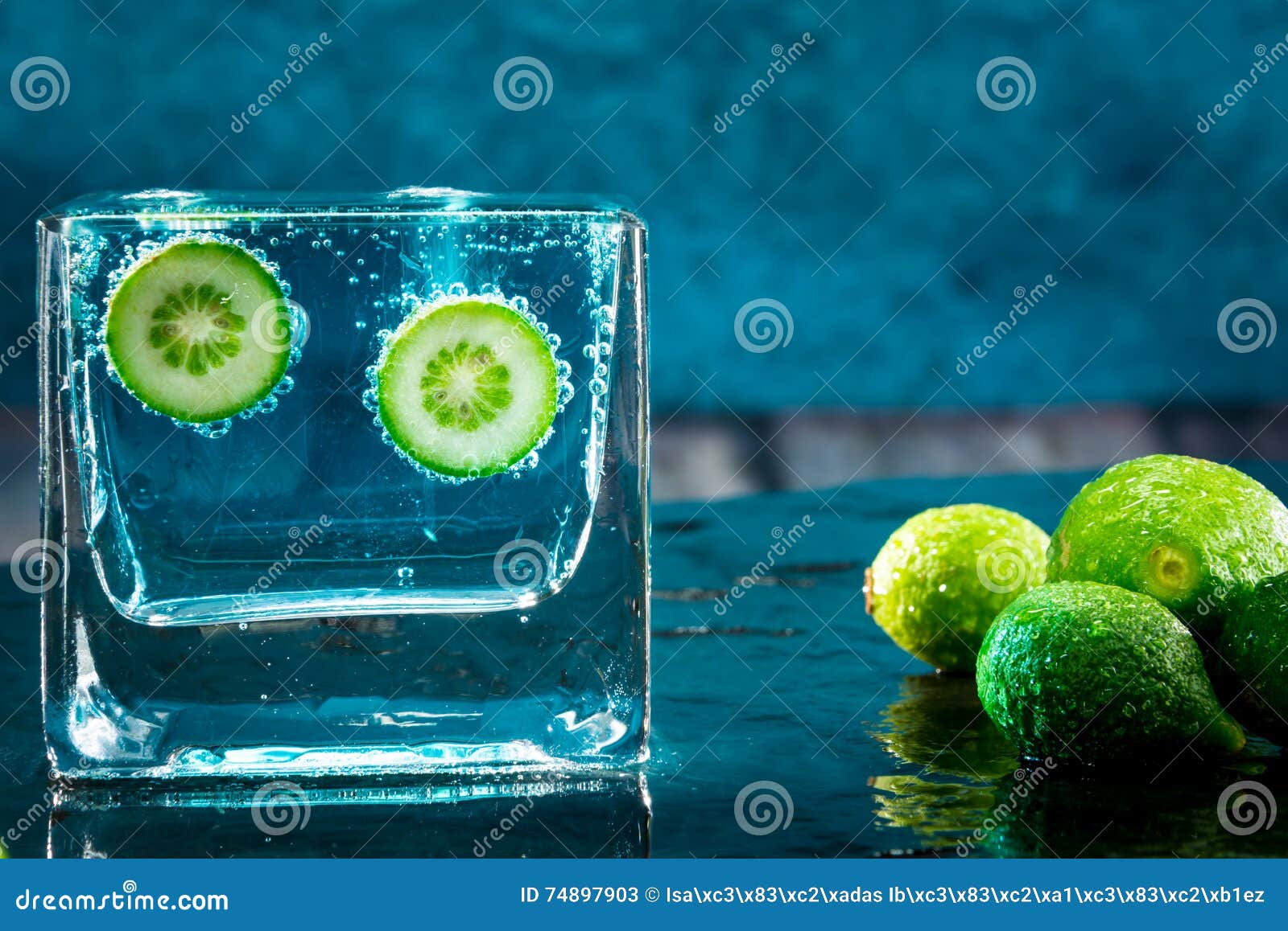 Limes, Citrus Fruit Dipped in an Effervescent Liquid Stock Image ...