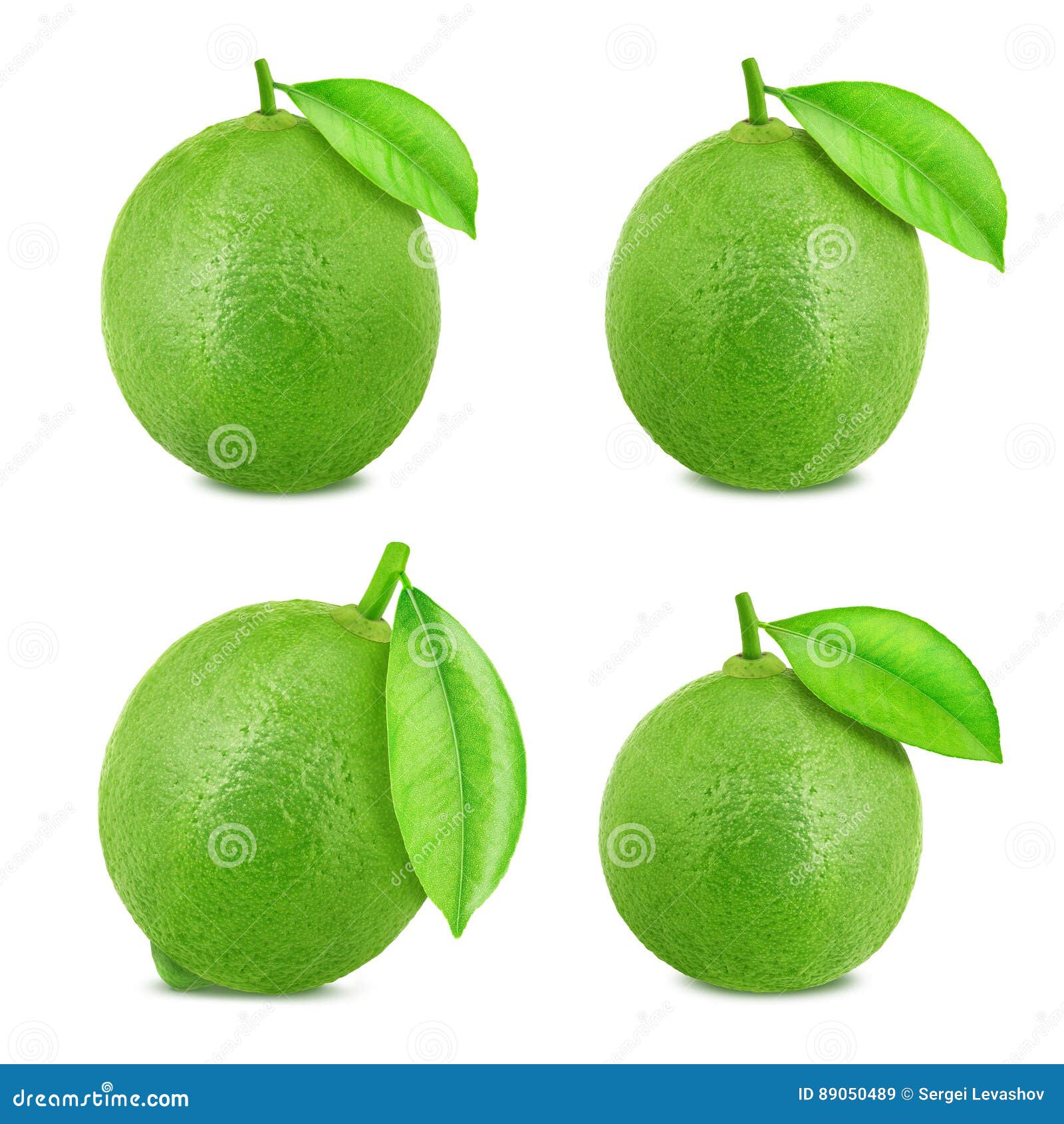 Limes Set Isolated on White Background Stock Image - Image of fruit ...