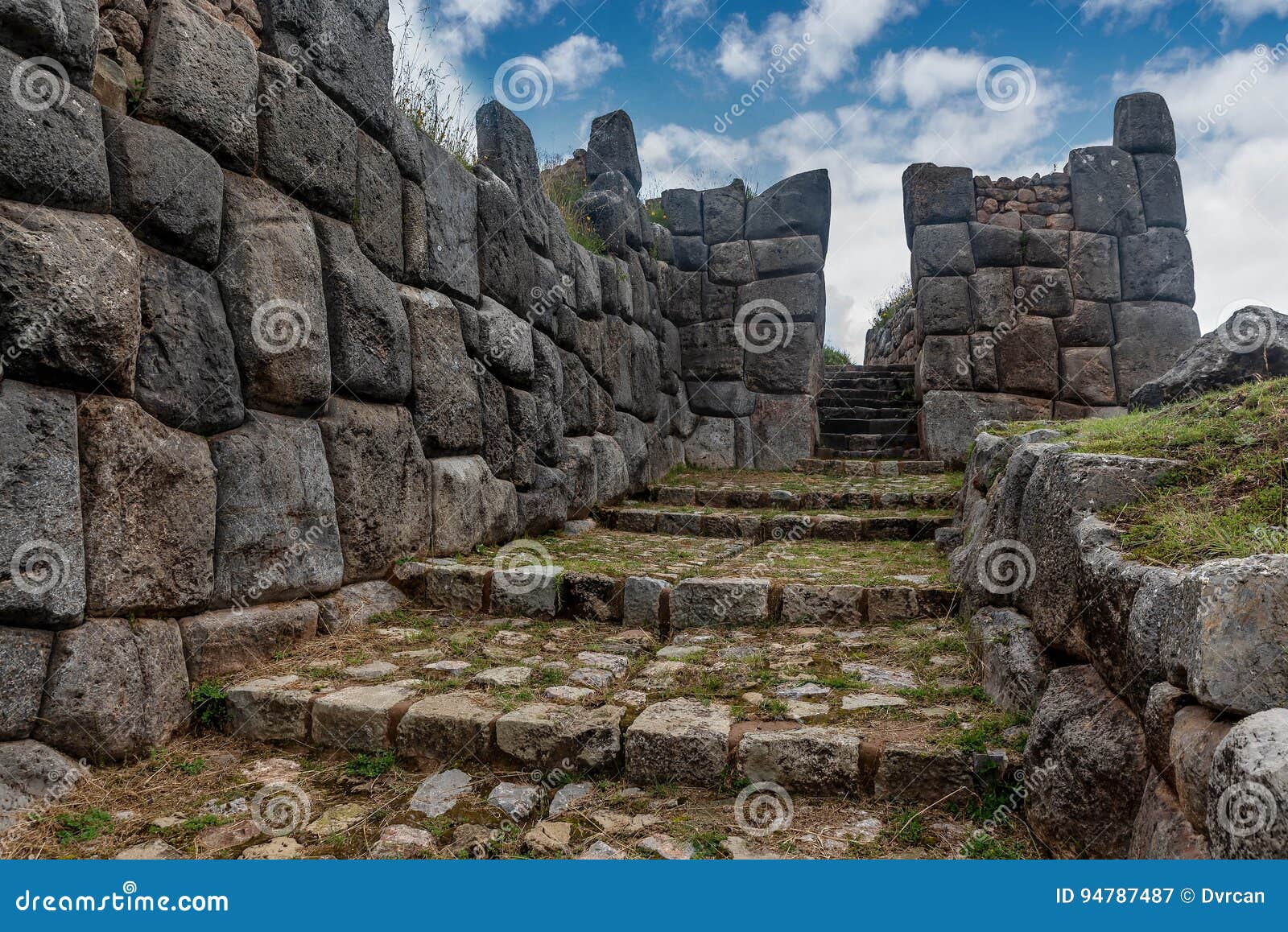 Limestone Blocks at the Ruins of Sacsayhuaman, Cusco, Peru Stock Image ...