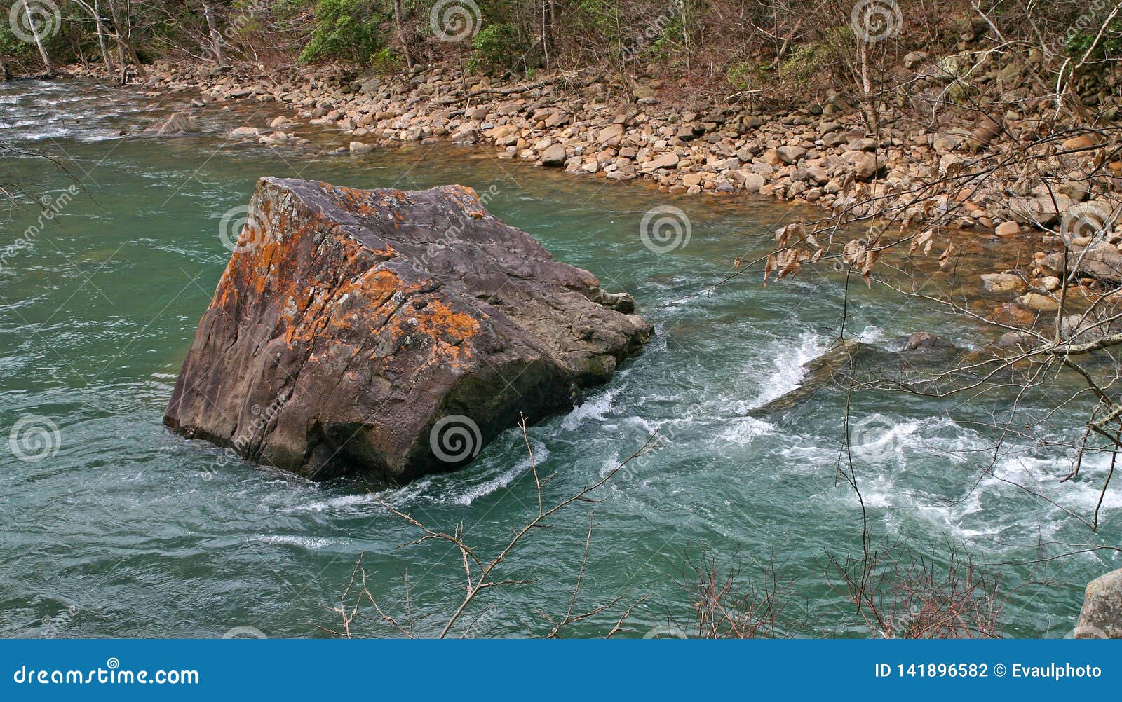 Iron Oxide Boulder in Stream Stock Photo - Image of mineral, oxide ...