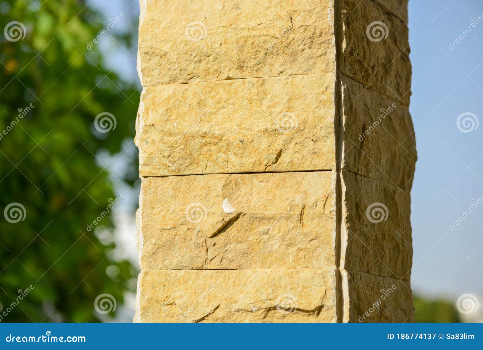 Limestone bricks column stock image. Image of column - 186774137