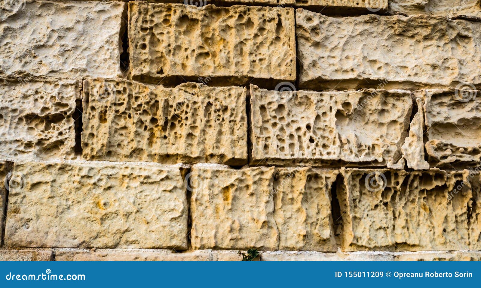 Limestone Bricks Eroded and Cracked Stock Image - Image of maintenance ...