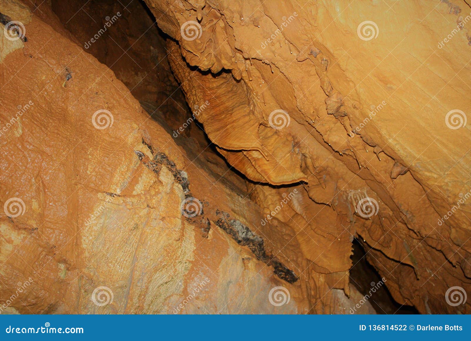 Limestone Cascade Down the Cave Stock Photo - Image of downs, beautiful ...