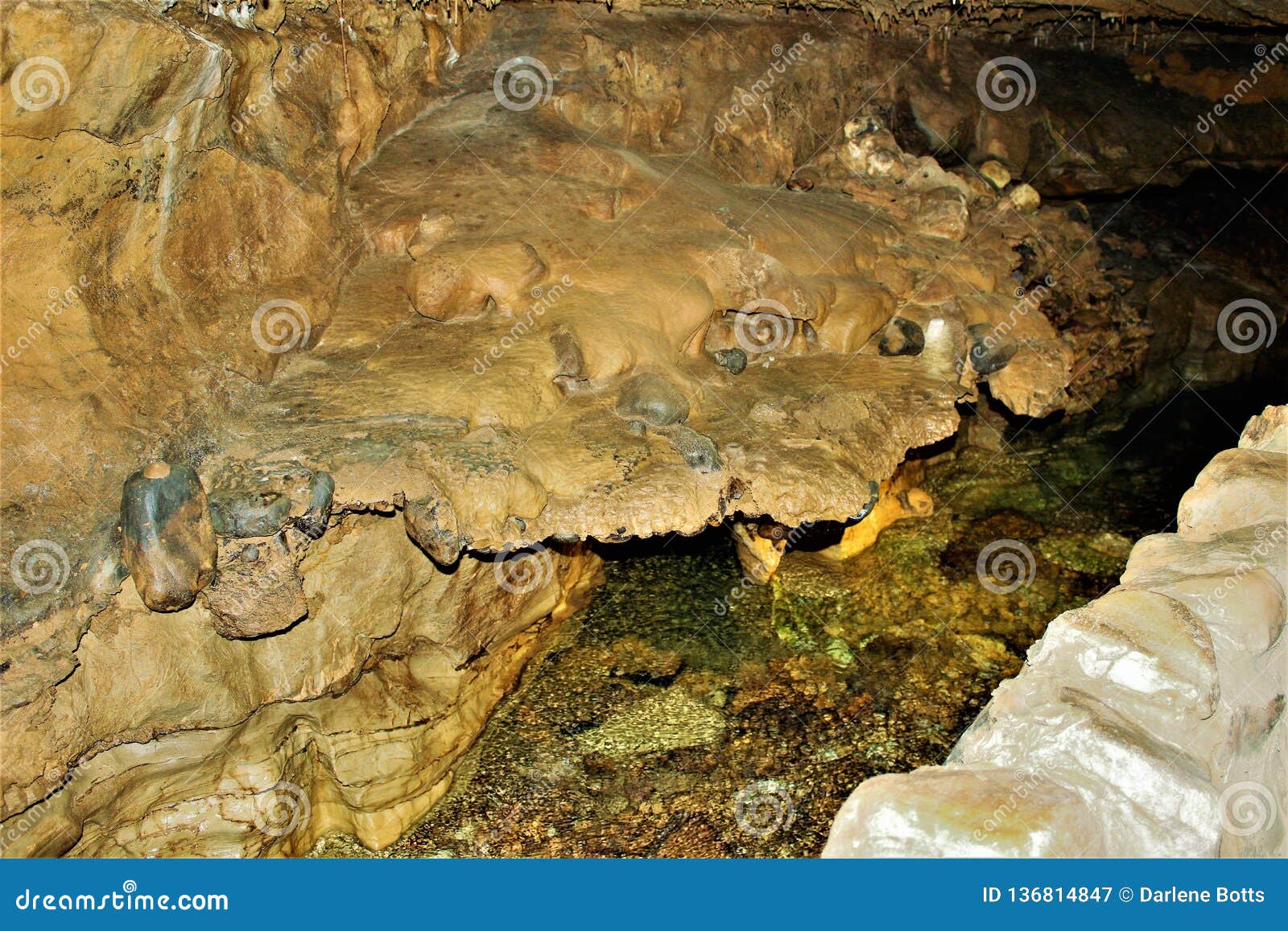 Limestone Cascade Down the Cave Stock Image - Image of tennessee ...
