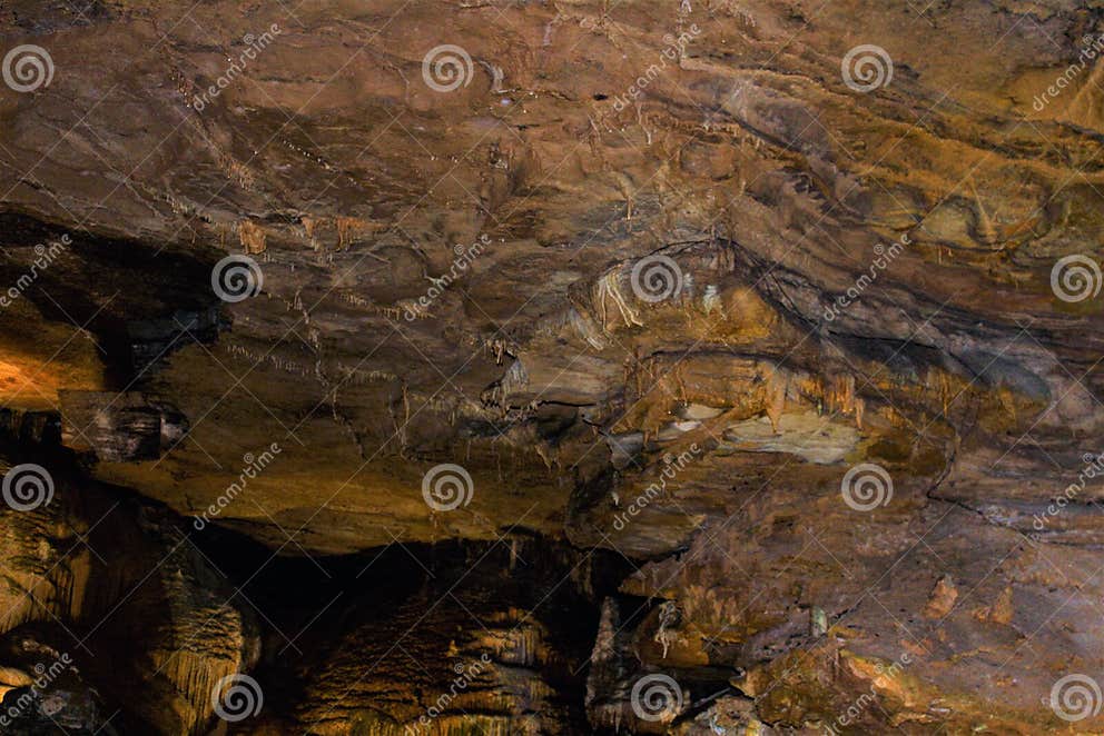 Limestone Cascade Down the Cave Stock Photo - Image of cascade, hidden ...