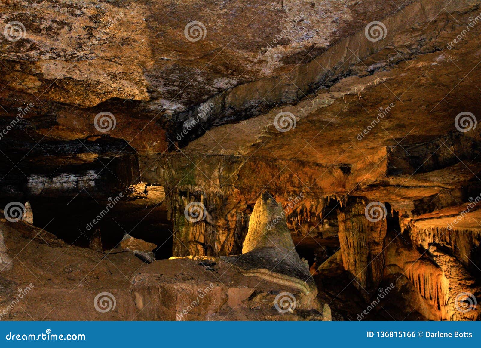 Limestone Cascade Down the Cave Stock Photo - Image of beautiful ...