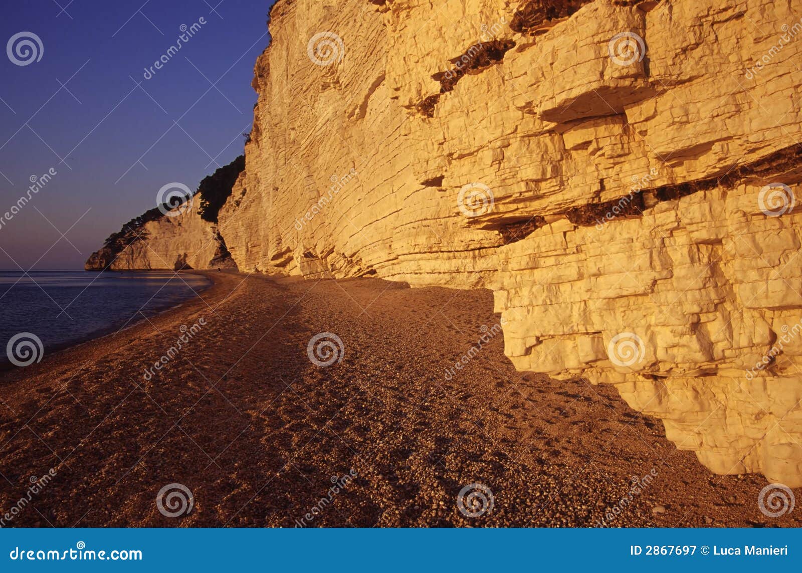 Limestone cliff stock image. Image of beach, italy, mediterranean - 2867697