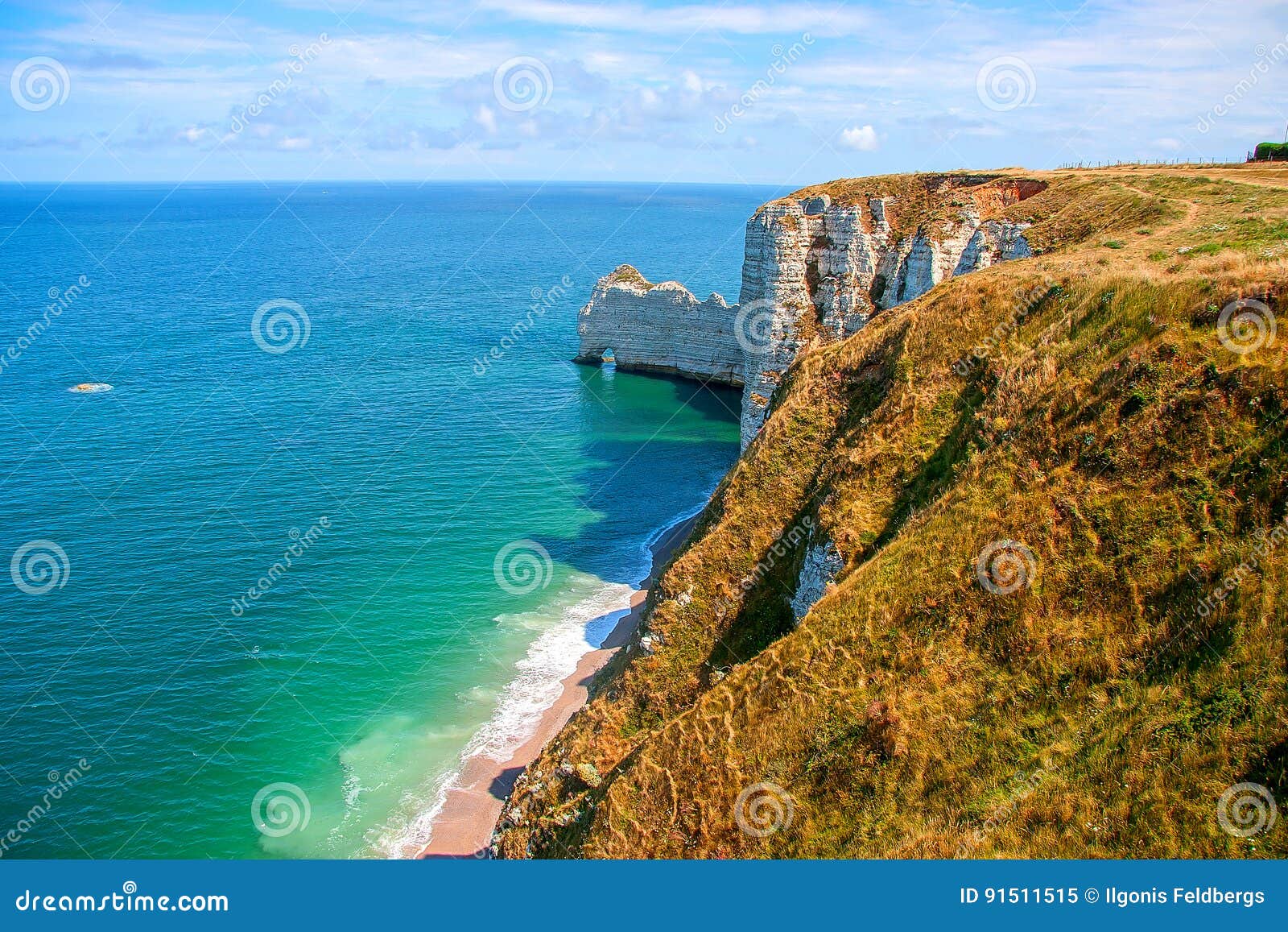 Limestone Cliffs of Etretat Stock Image - Image of cliff, hill: 91511515