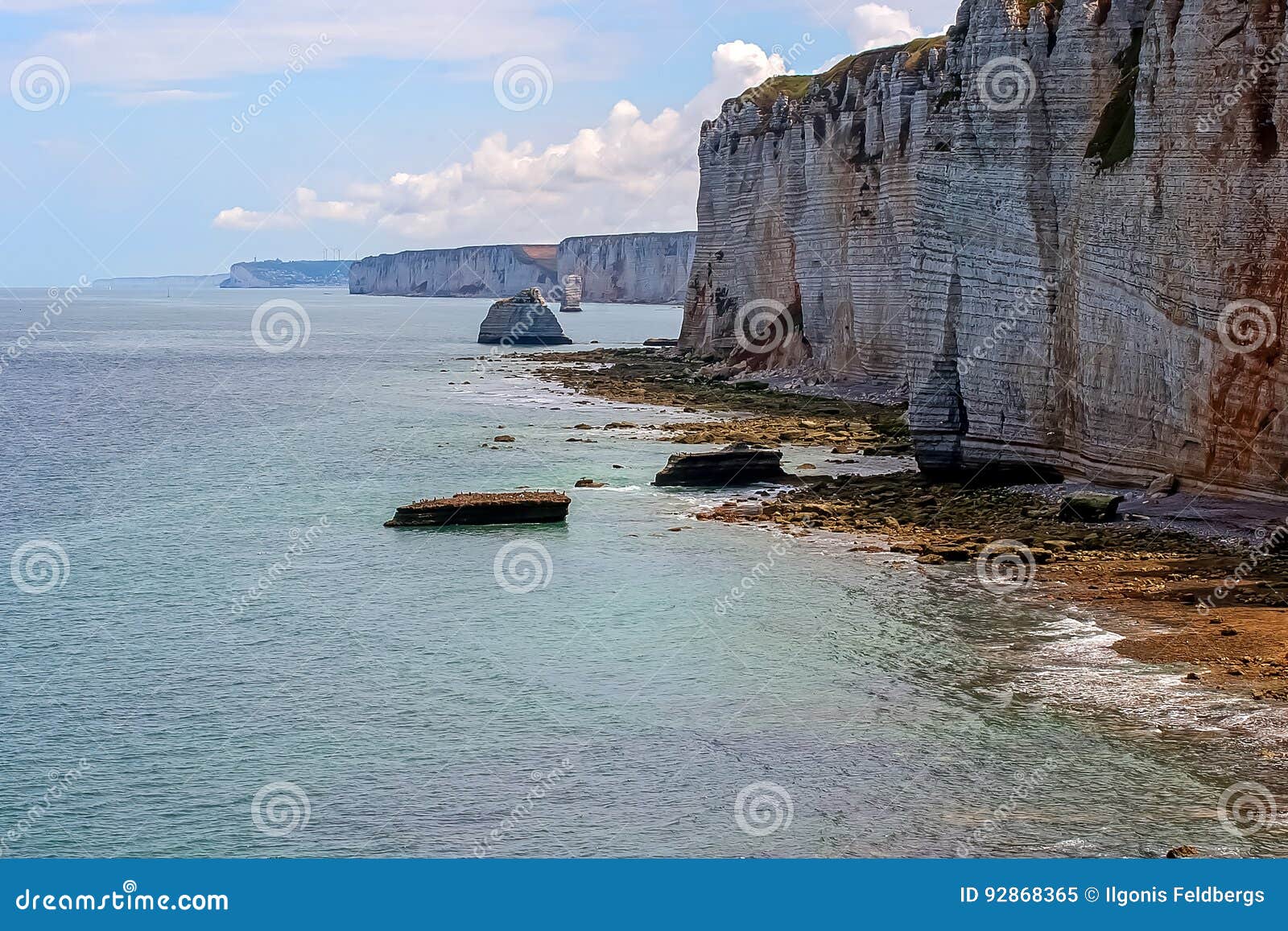 Limestone Cliffs of Etretat Stock Image - Image of arch, heaven: 92868365