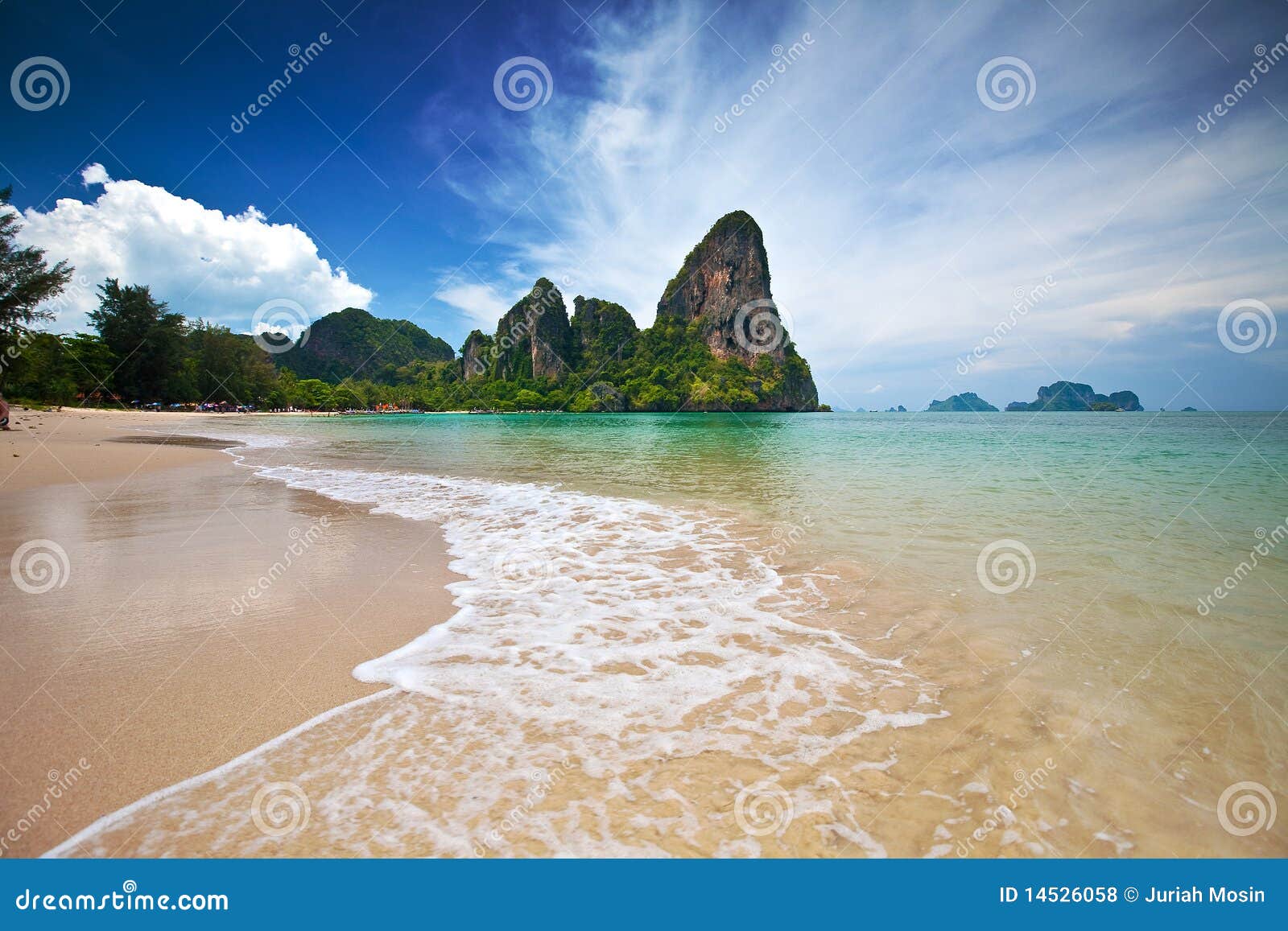Limestone Cliffs of Krabi Bay Overlooking a Beach Stock Photo - Image ...