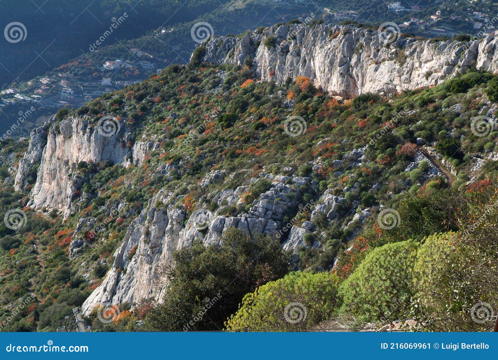 The Limestone Cliffs at La Turbie in Monte Carlo, Principality of ...