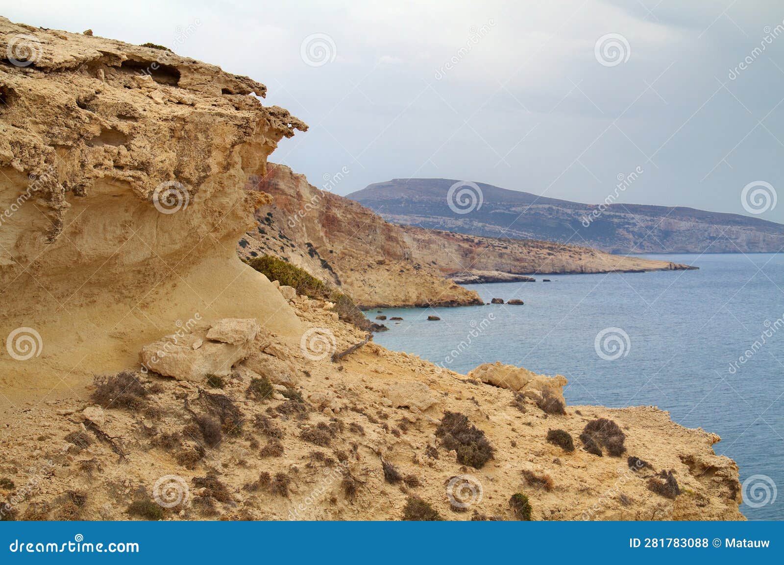 Limestone cliffs stock photo. Image of geologic, greece - 281783088