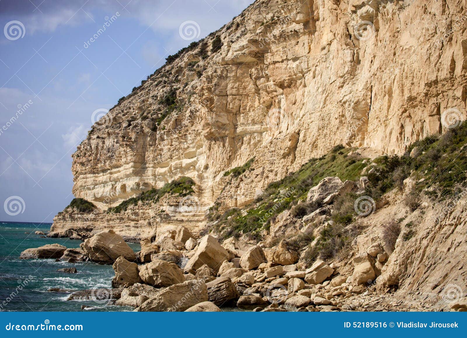 Limestone Cliffs of the Peninsula Akrotiri, Cyprus Stock Photo - Image ...