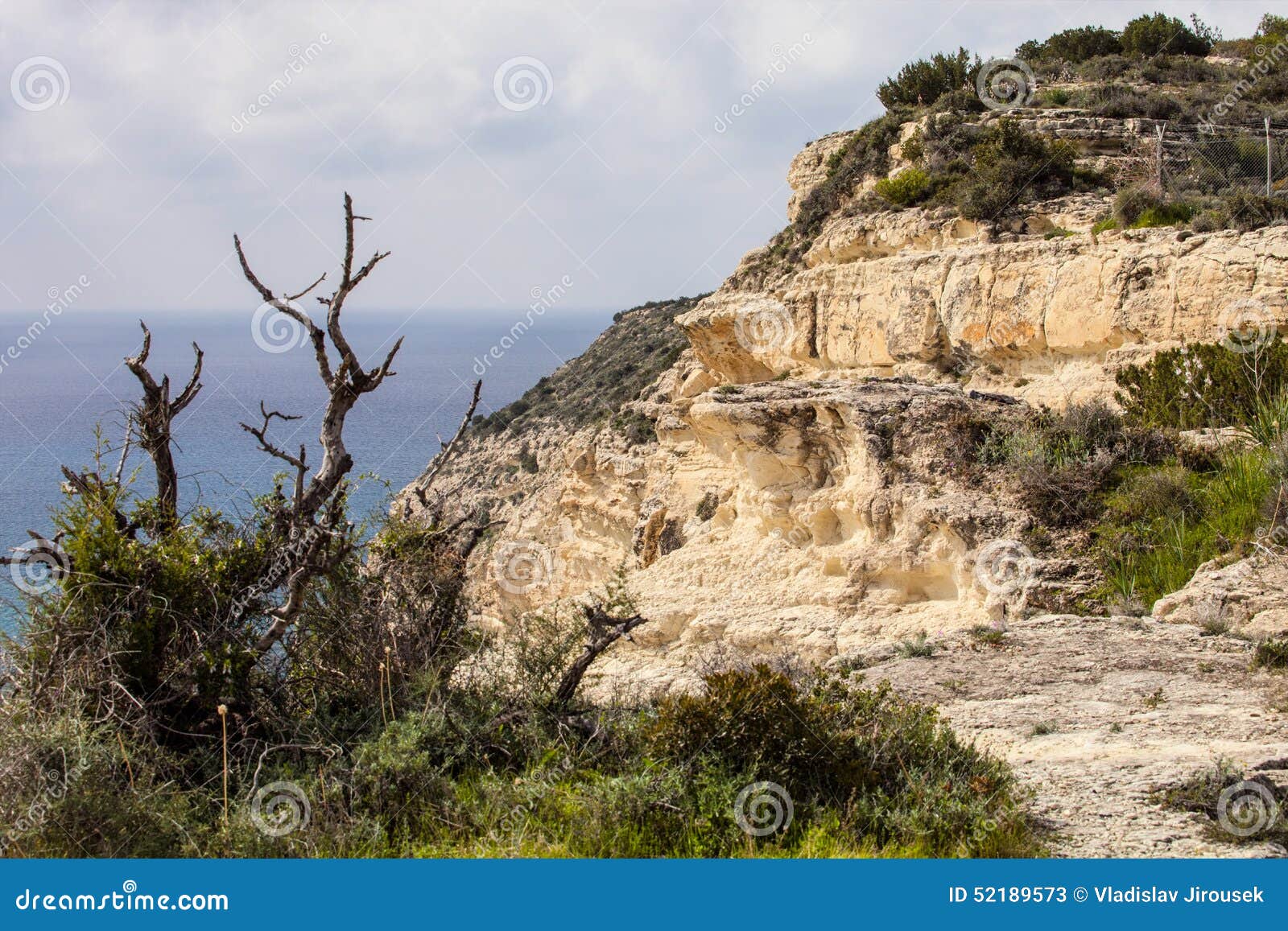 Limestone Cliffs of the Peninsula Akrotiri, Cyprus Stock Image - Image ...