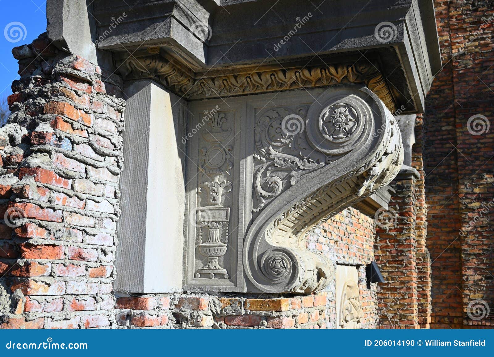 Limestone Corbel among Building Ruins Stock Photo - Image of autumn ...