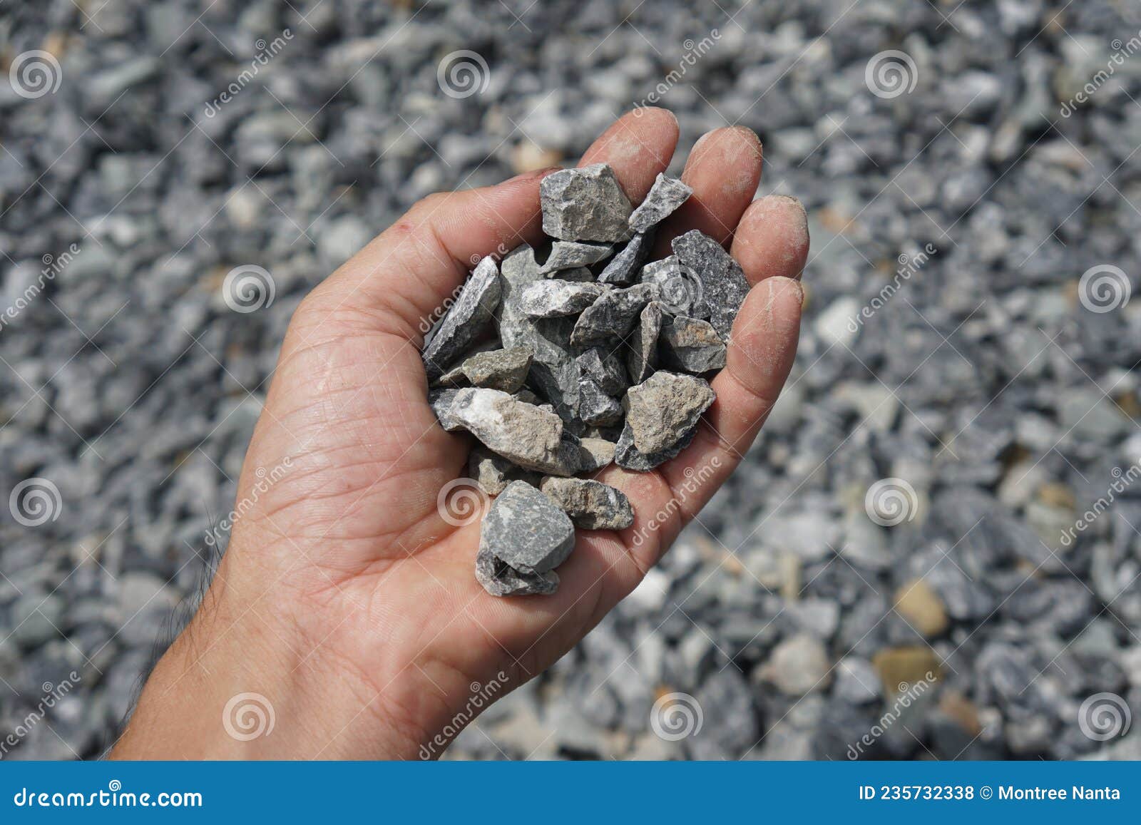 Limestone Crushed Rock in a Hand. Limestone that Has Been Digested ...