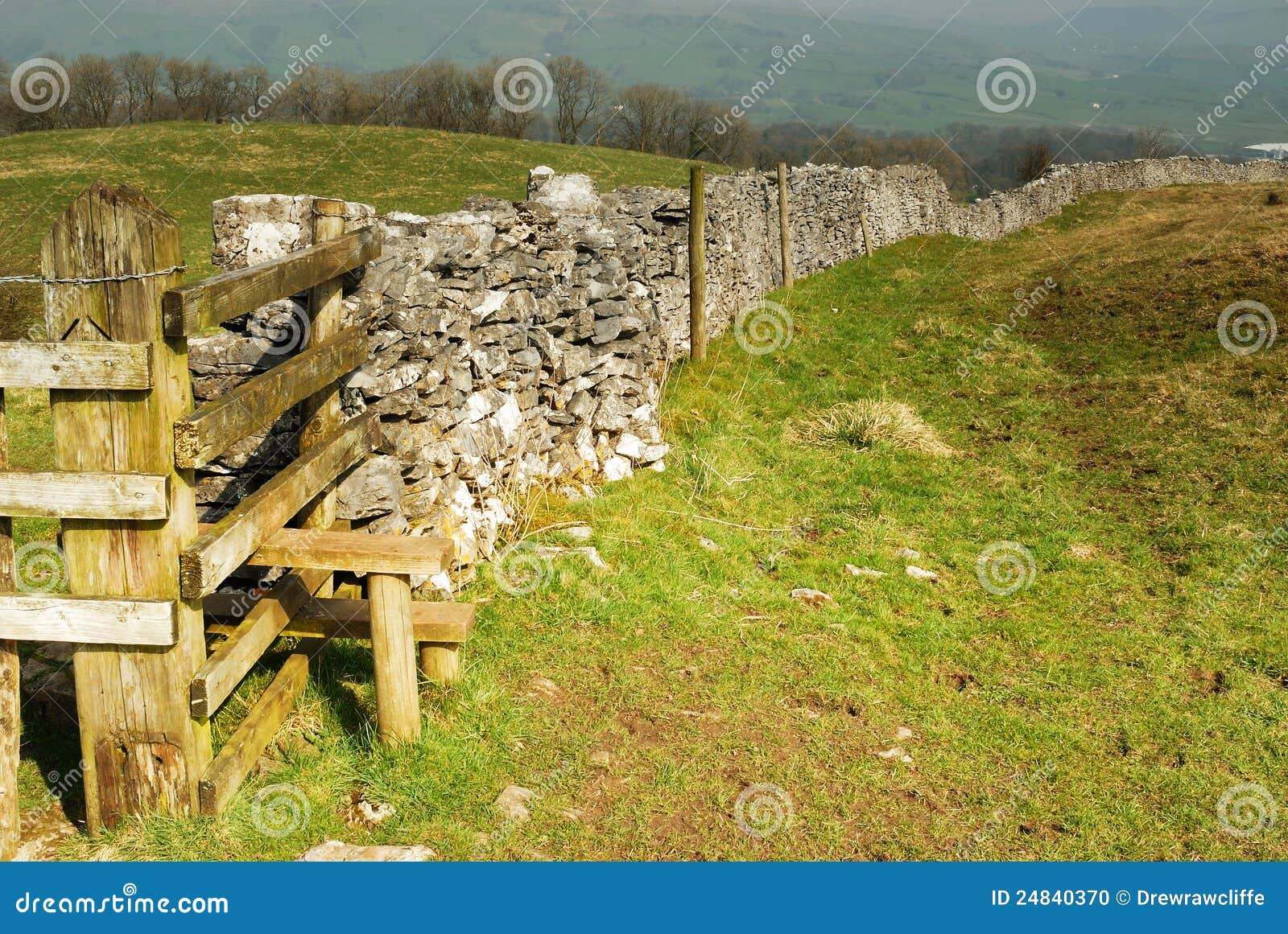 A Limestone Dry Wall stock photo. Image of wooden, trees - 24840370