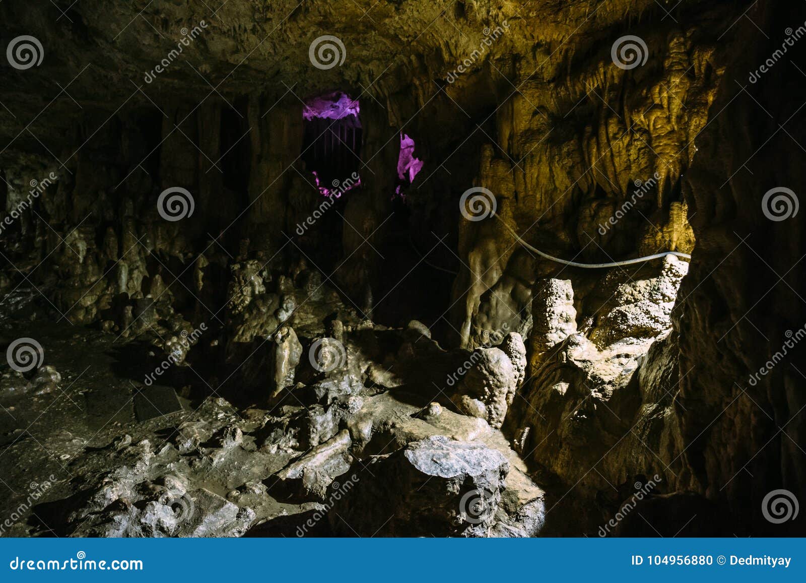 Limestone Formations Inside Underground Cave Stock Photo - Image of ...