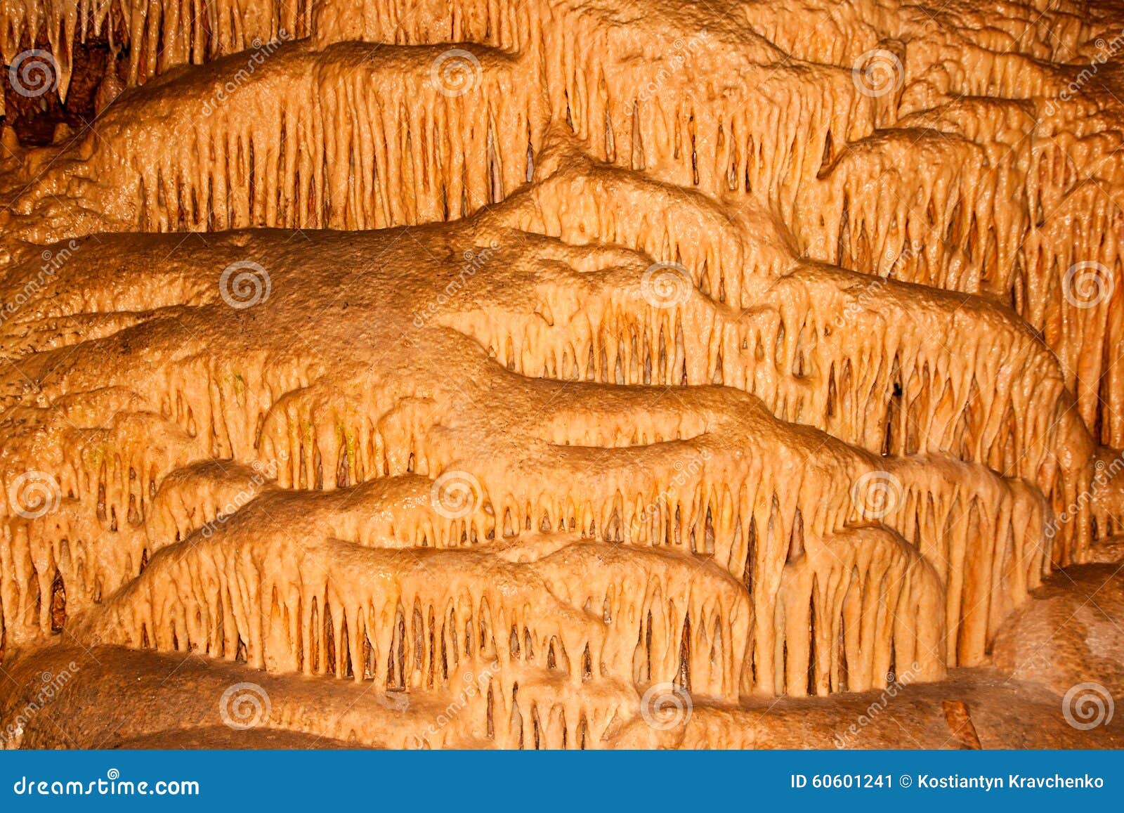 Limestone Formations on the Wall of an Underground Cave. Stock Image ...