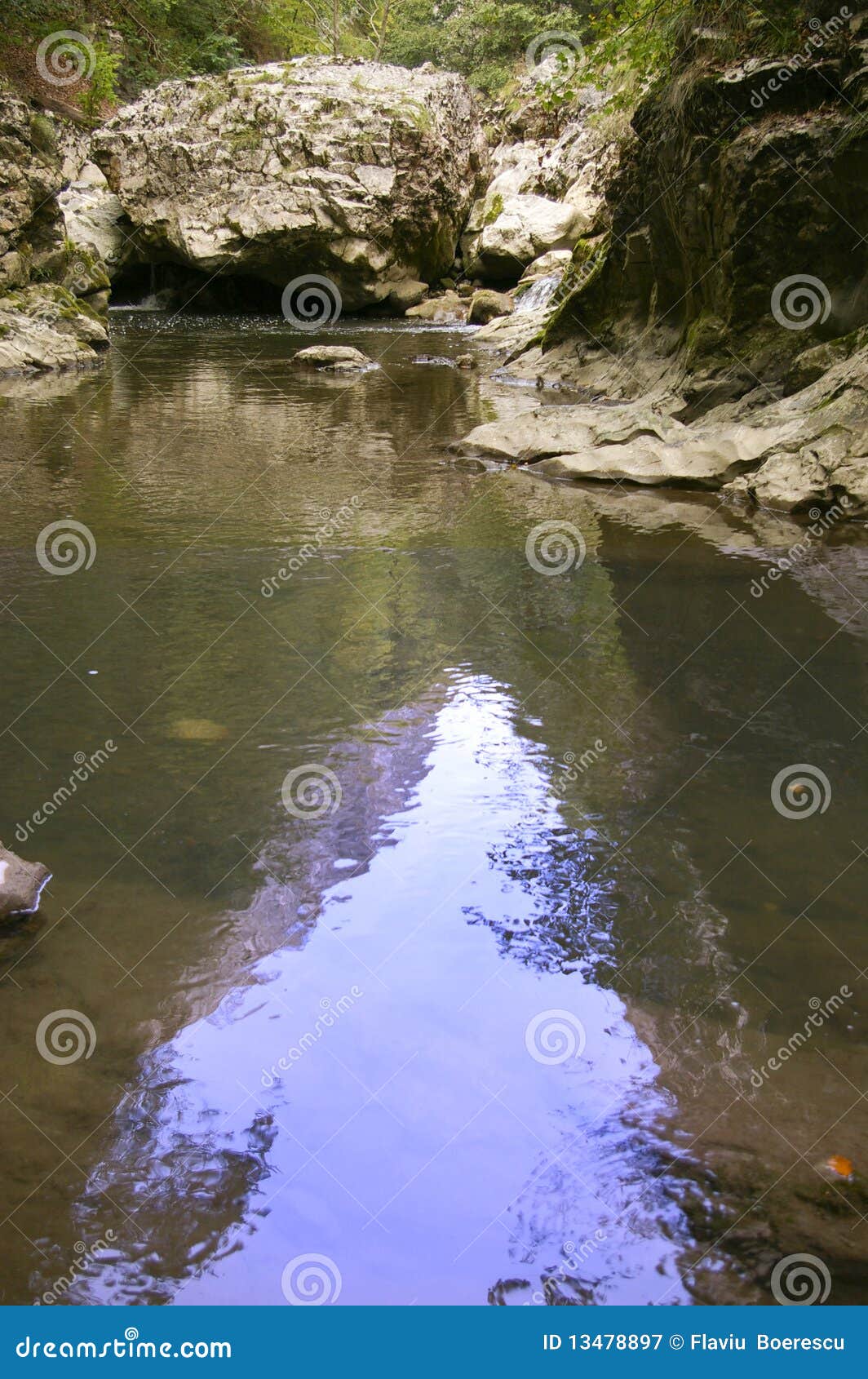 Limestone Gorge River in Mountains Stock Image - Image of romania ...