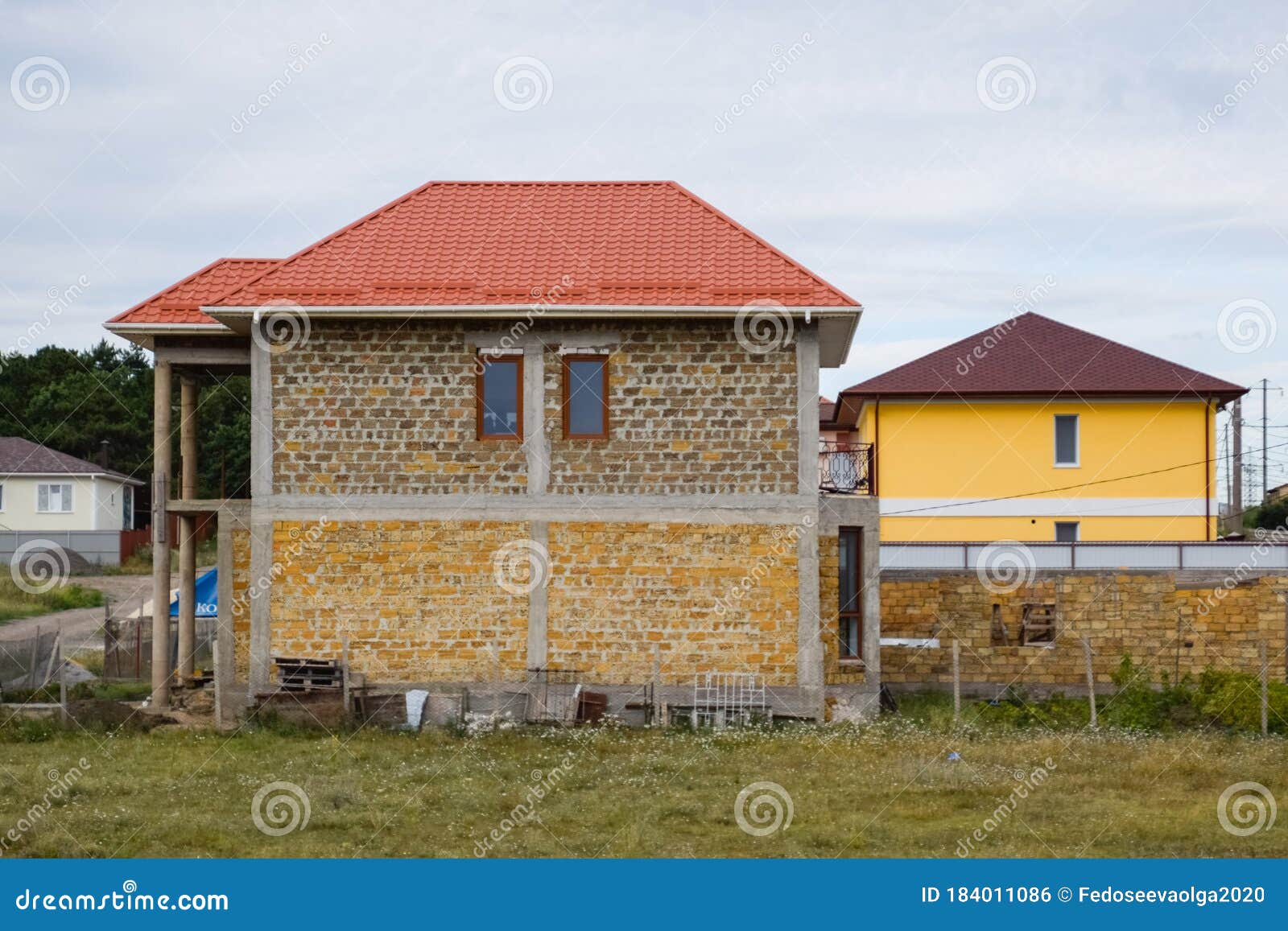 Limestone Houses. Building Material is Limestone Stock Photo - Image of ...