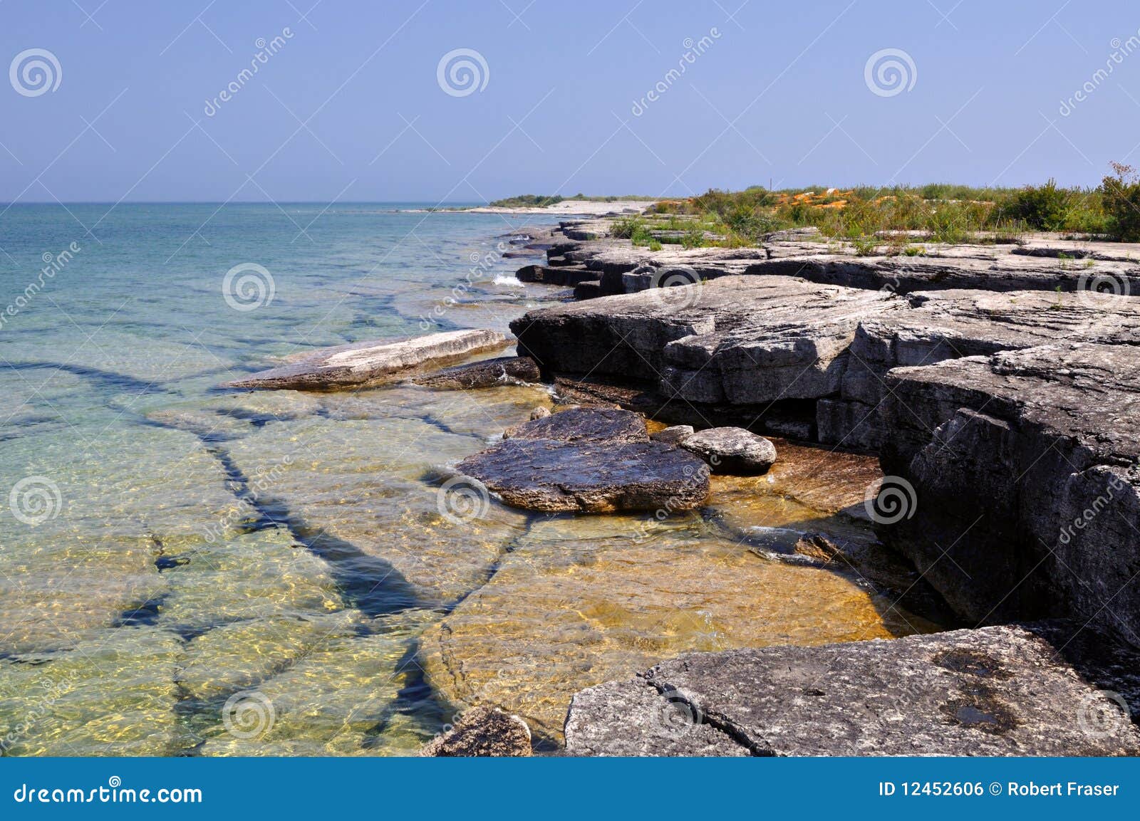Limestone Island in Georgian Bay Stock Photo - Image of reserve ...