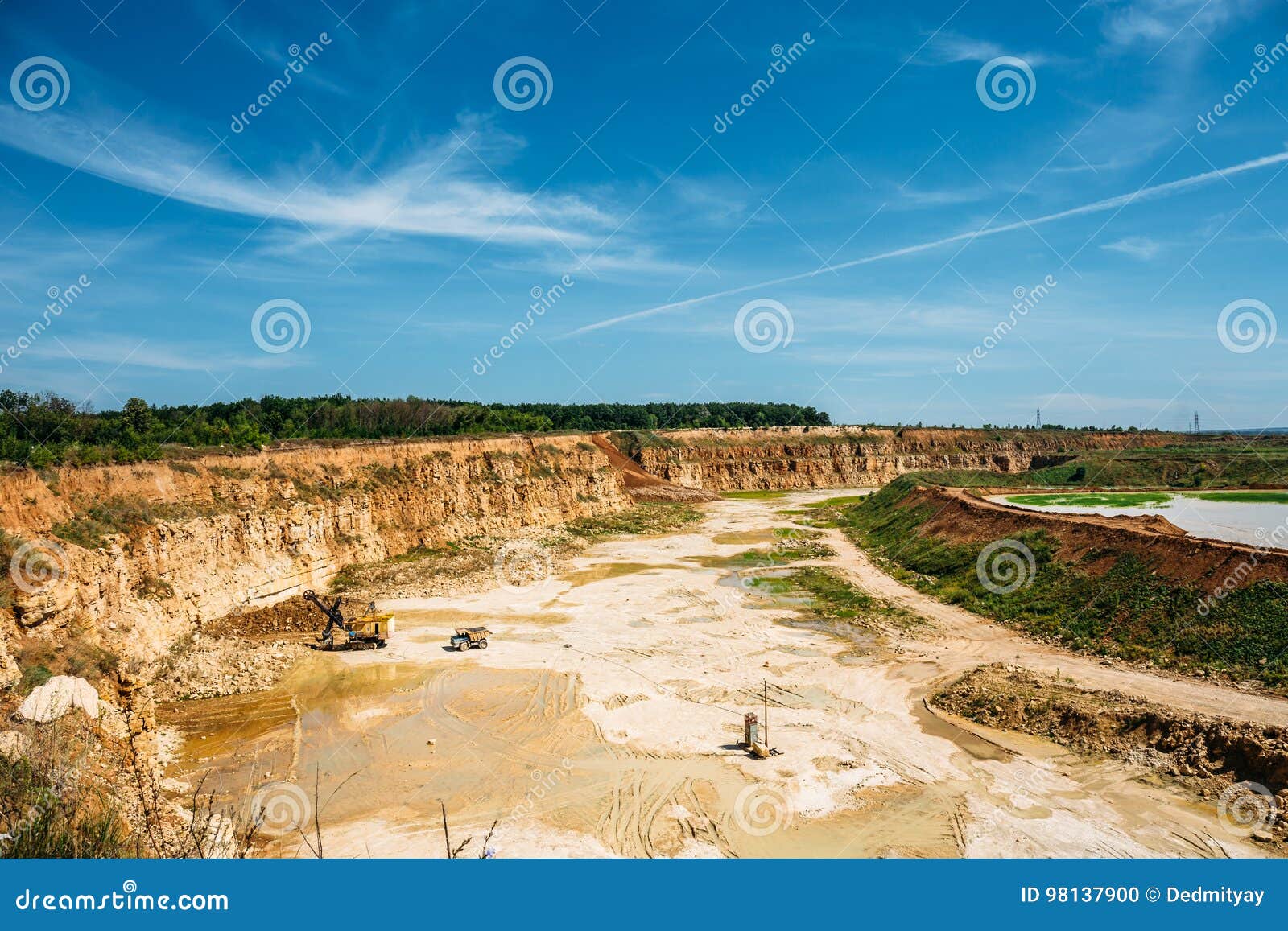 Limestone Mining in a Quarry Stock Photo - Image of development, heap ...