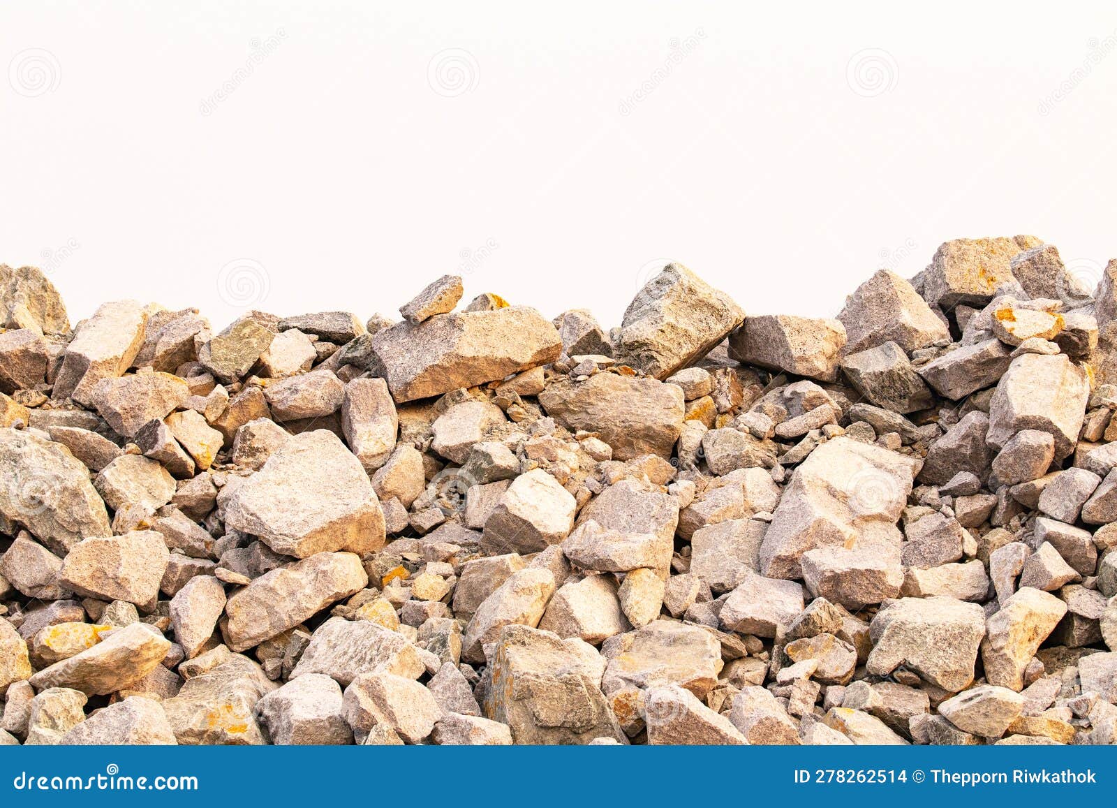 Limestone Pile with Clear Sky Bright Sunlight in Background. for ...
