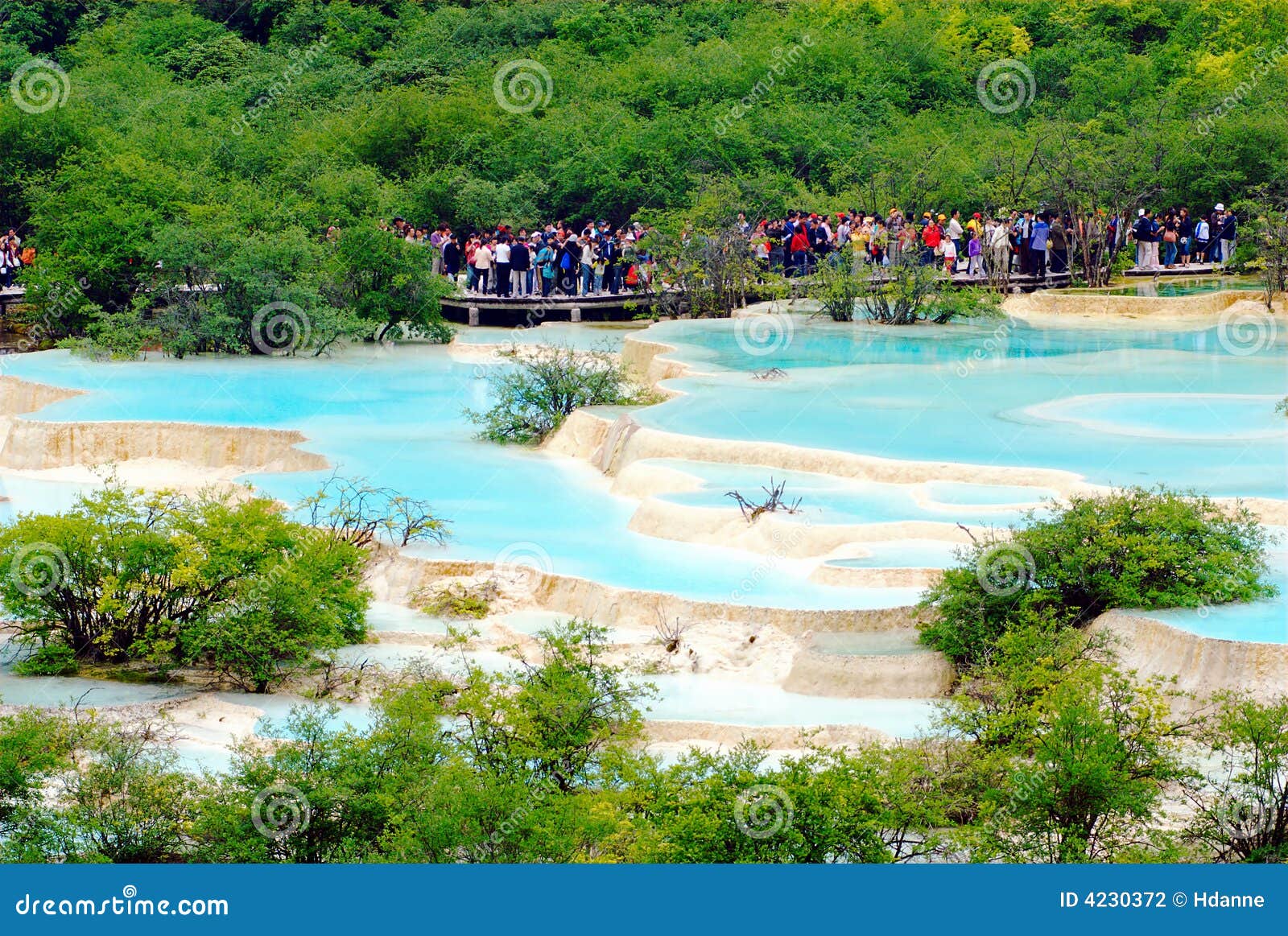 Limestone Pools in Huanglong Stock Photo - Image of blue, park: 4230372
