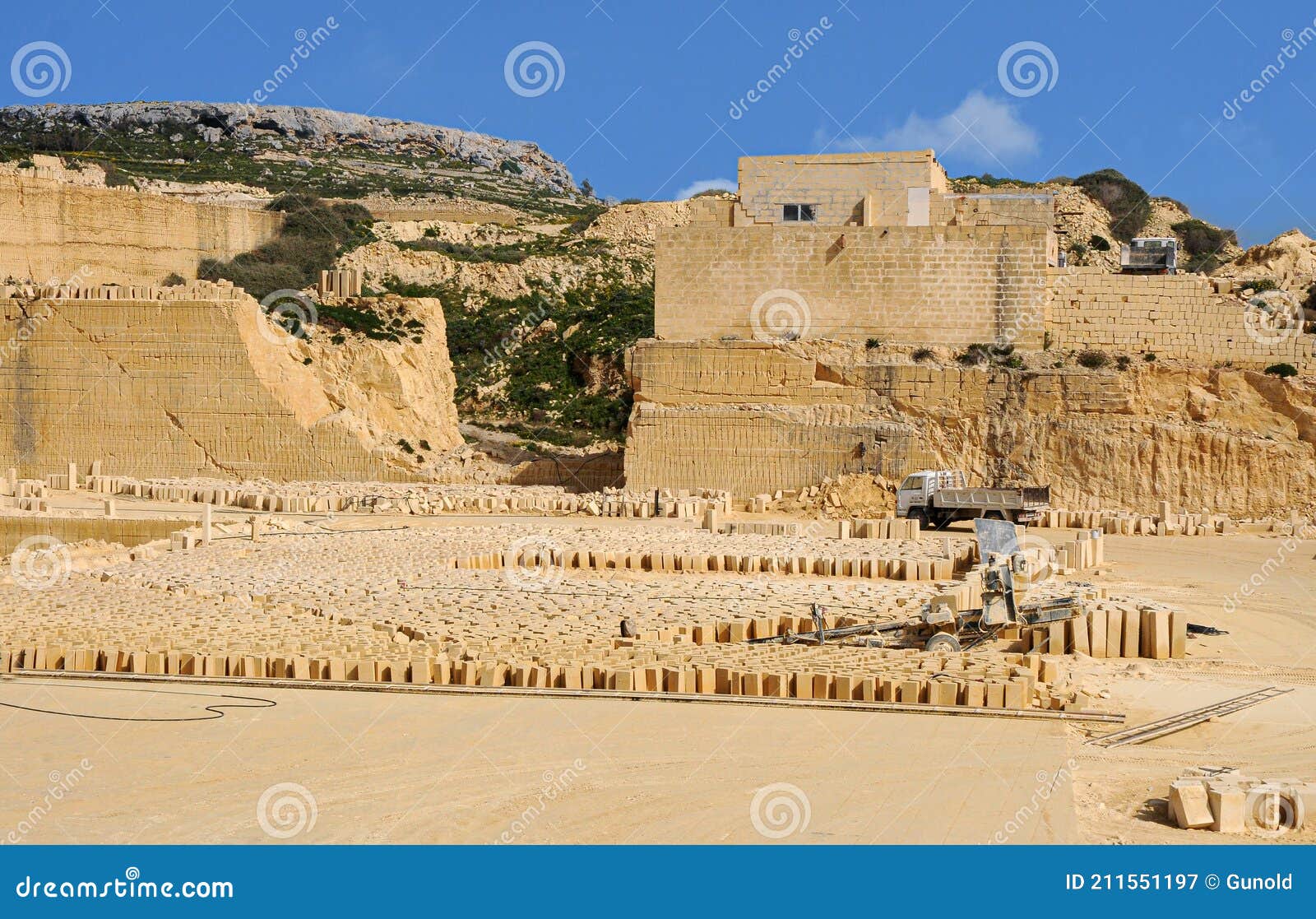 Limestone Processing in Gozo Stock Image - Image of factories, quarry ...