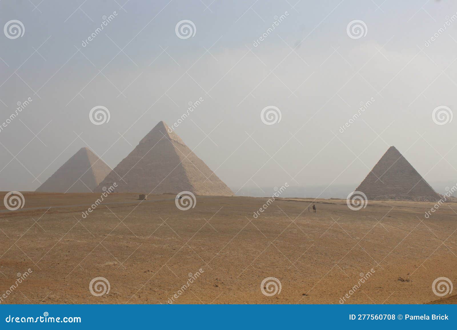 Great Pyramids on a Hazy Day from Air Pollution in Cairo. Editorial ...