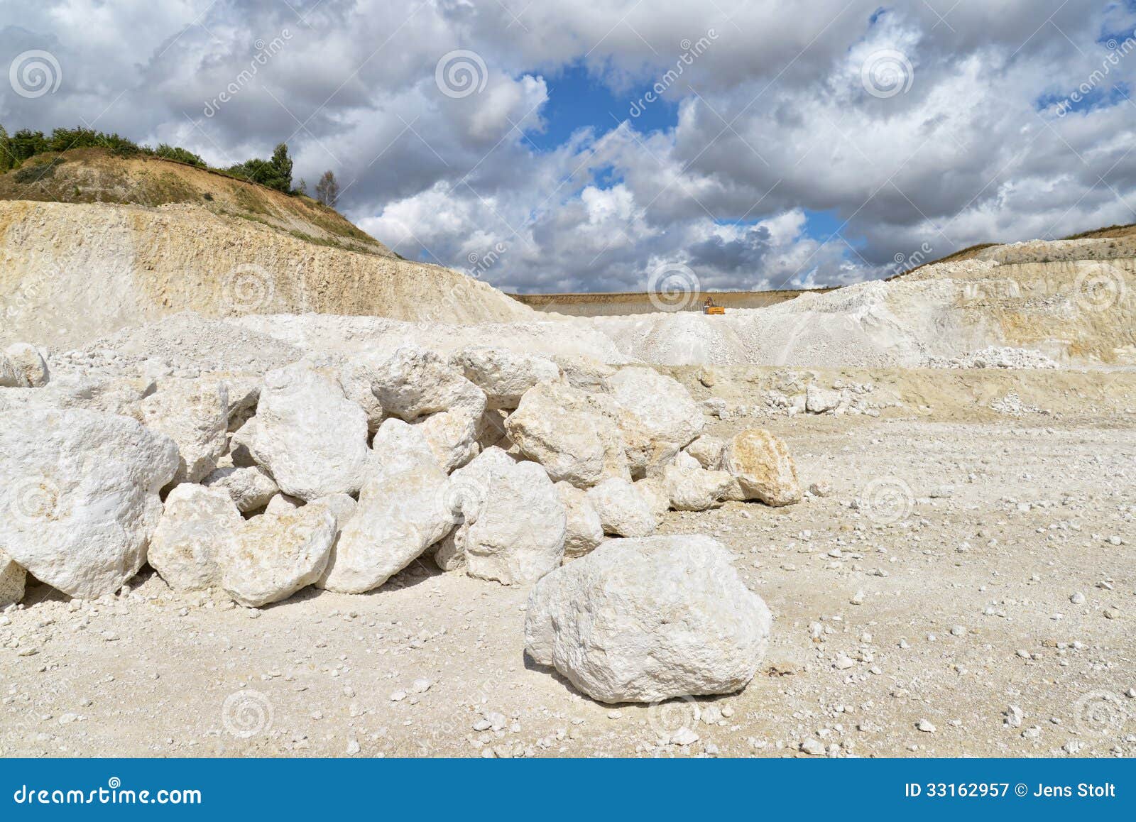 Limestone quarry stock image. Image of excavator, material - 33162957