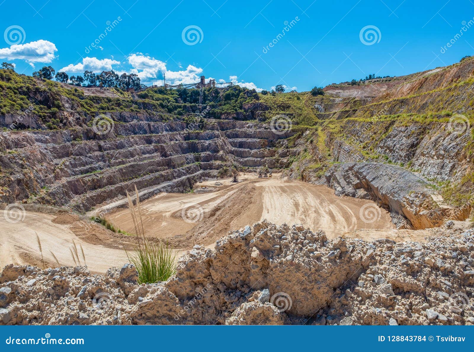 Limestone quarry pit. stock photo. Image of historic - 128843784