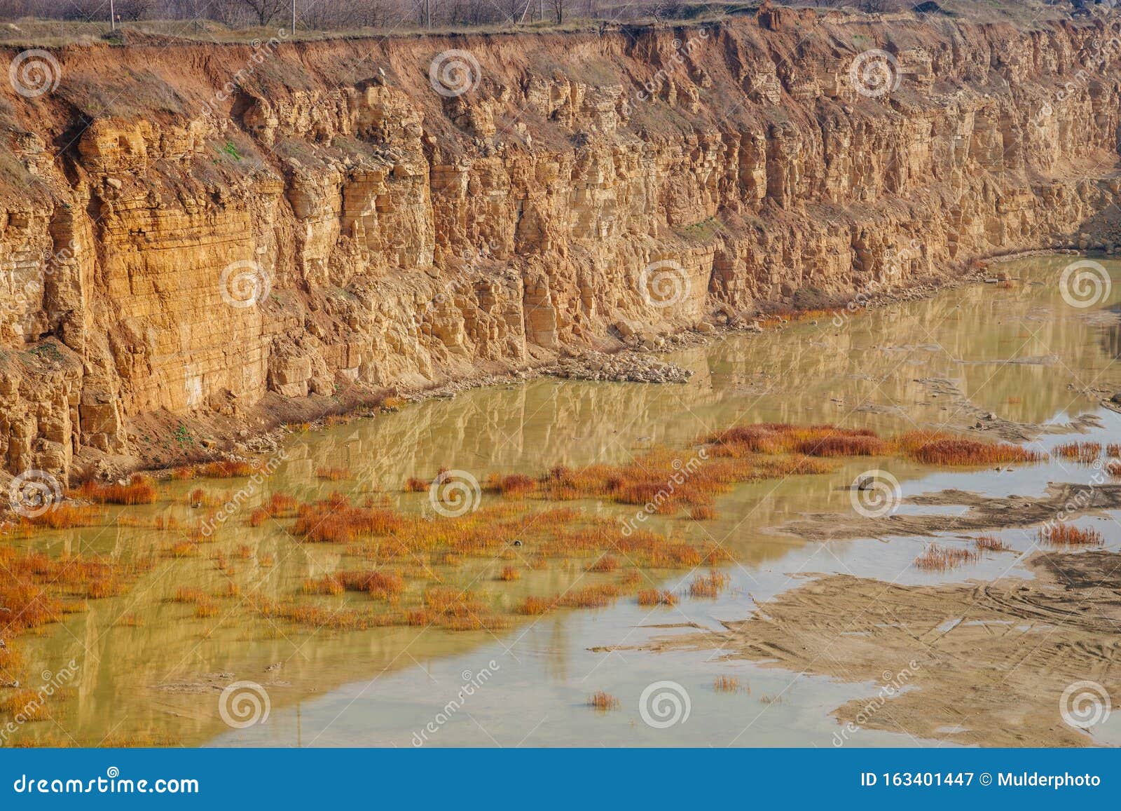 Limestone Quarry with a Pond in Lipetsk Region Stock Image - Image of ...