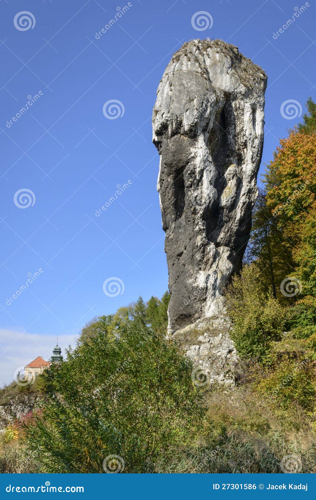Limestone Rock Called Maczuga Herkulesa in Poland Stock Photo - Image ...