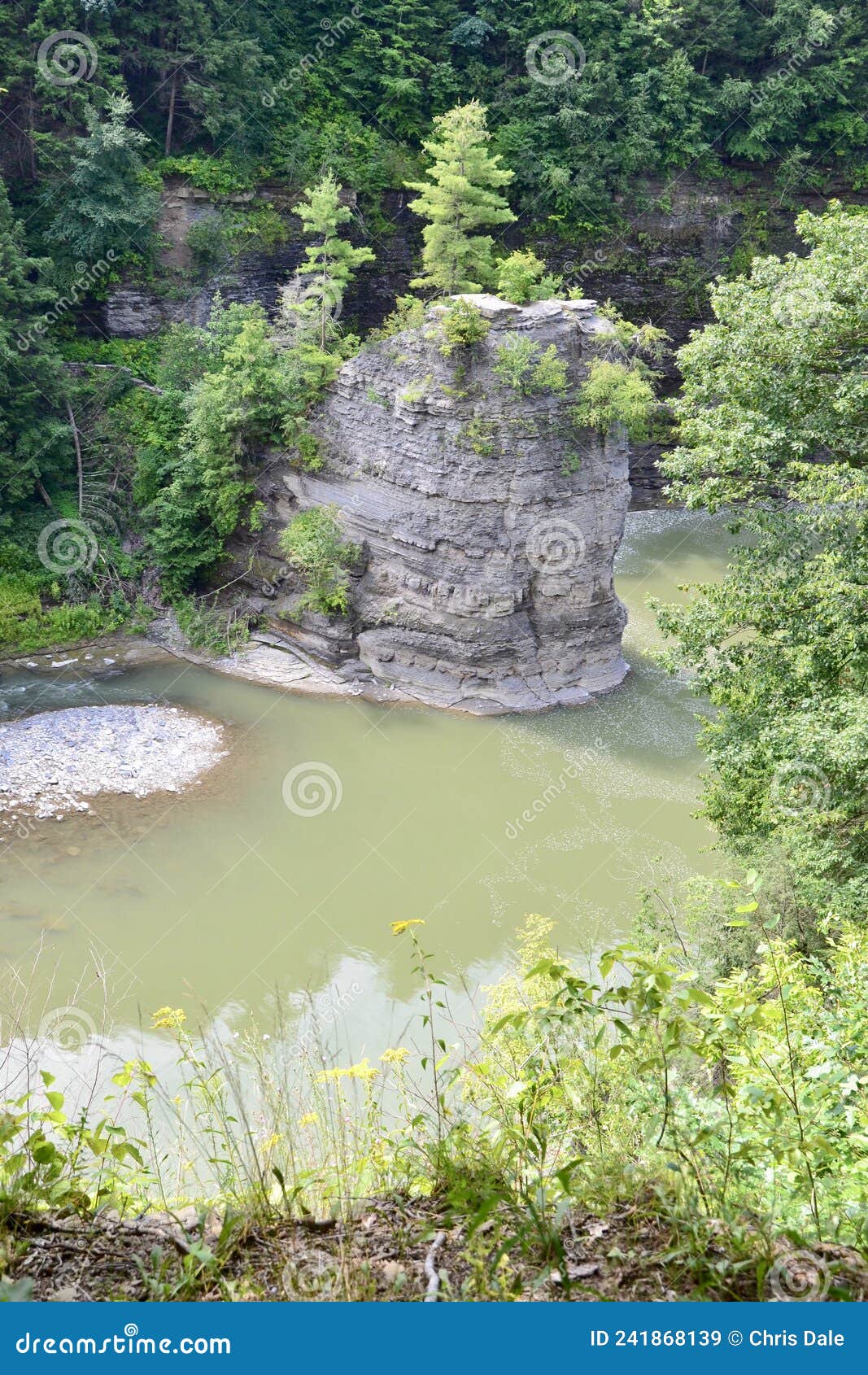 Limestone Rock Stack Along the Genesee River at Letchworth State Park ...