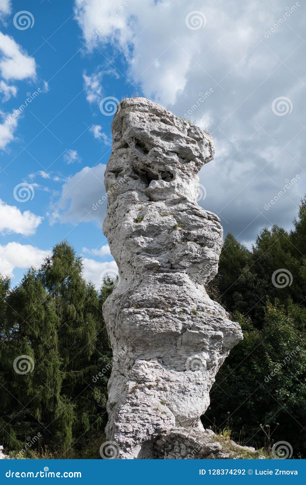 Limestone Rock Tower in Natural Park Stock Photo - Image of formation ...
