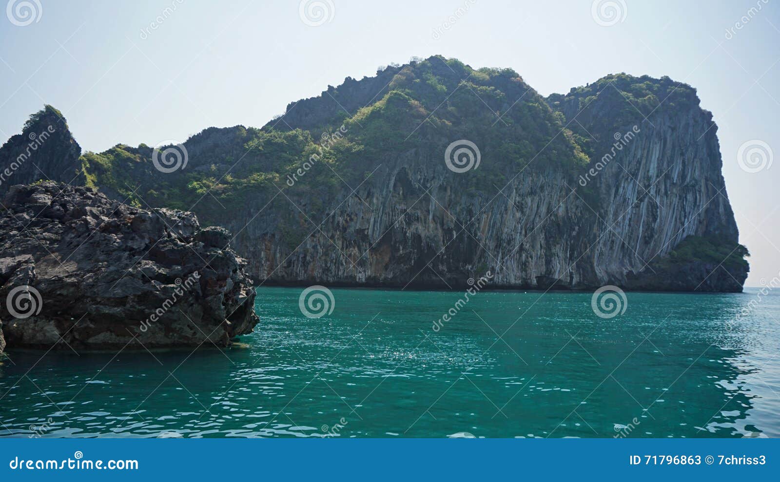 Limestone Rocks at Thailands Coast Stock Image - Image of mountain ...