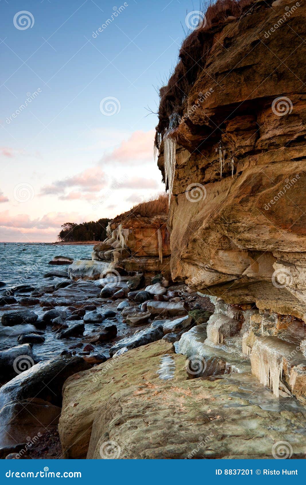 Limestone and Sandstone Cliff Stock Image - Image of landscape, cold ...