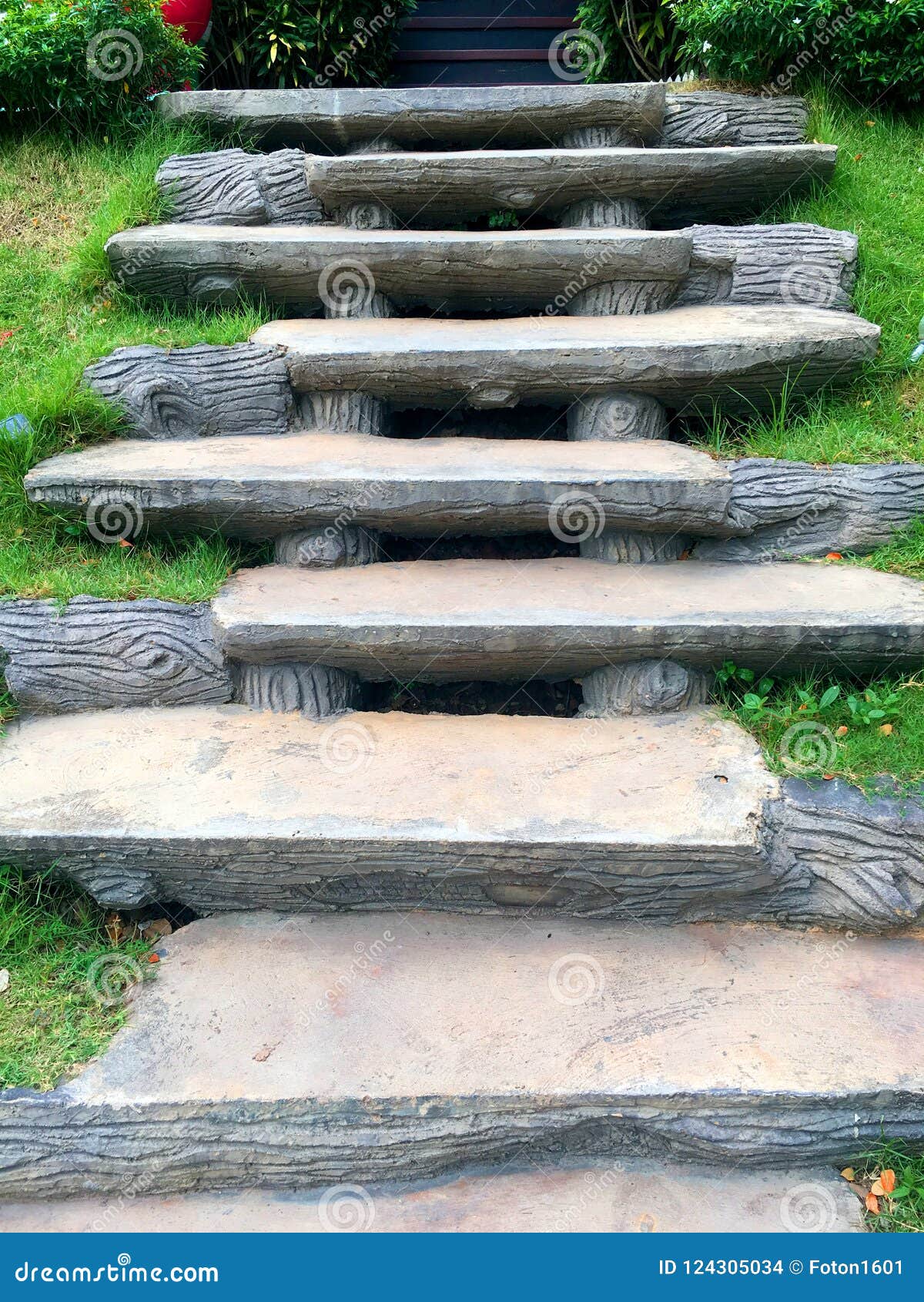 Limestone Stairs, Stone Steps in Garden. Stock Photo - Image of grass ...
