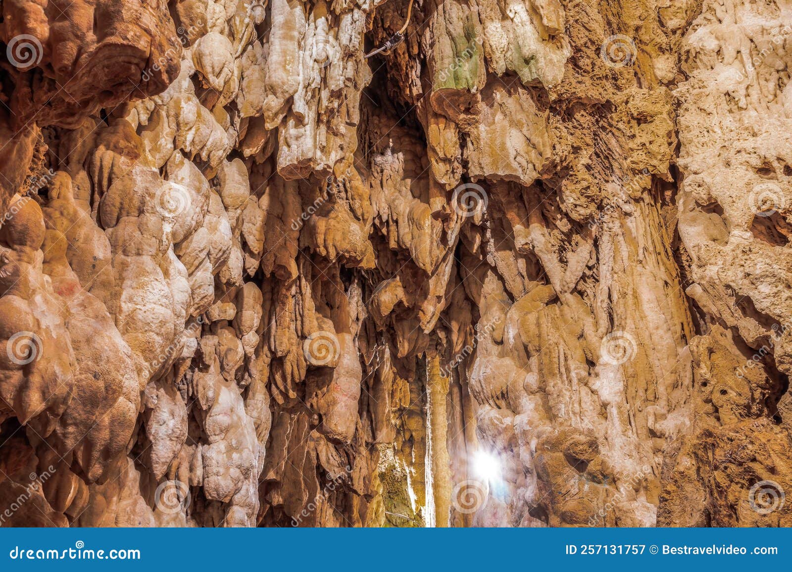 Limestone Stalactites Mineral Formation Inside a Cave in Greece Stock ...