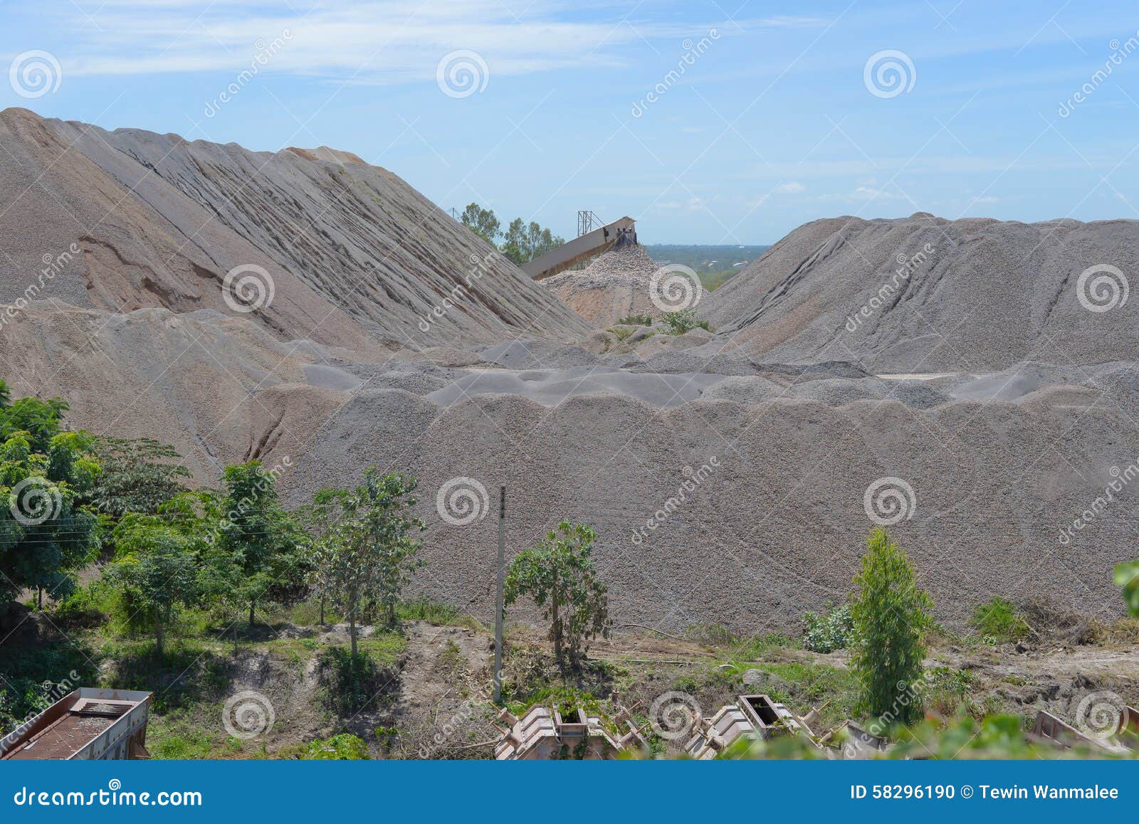 Limestone stockpile stock photo. Image of sand, equipment - 58296190