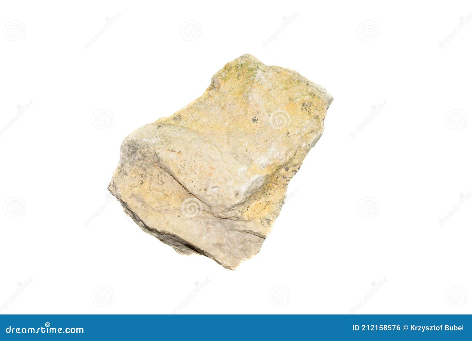 Limestone Stone on a White Isolated Background Stock Photo - Image of ...