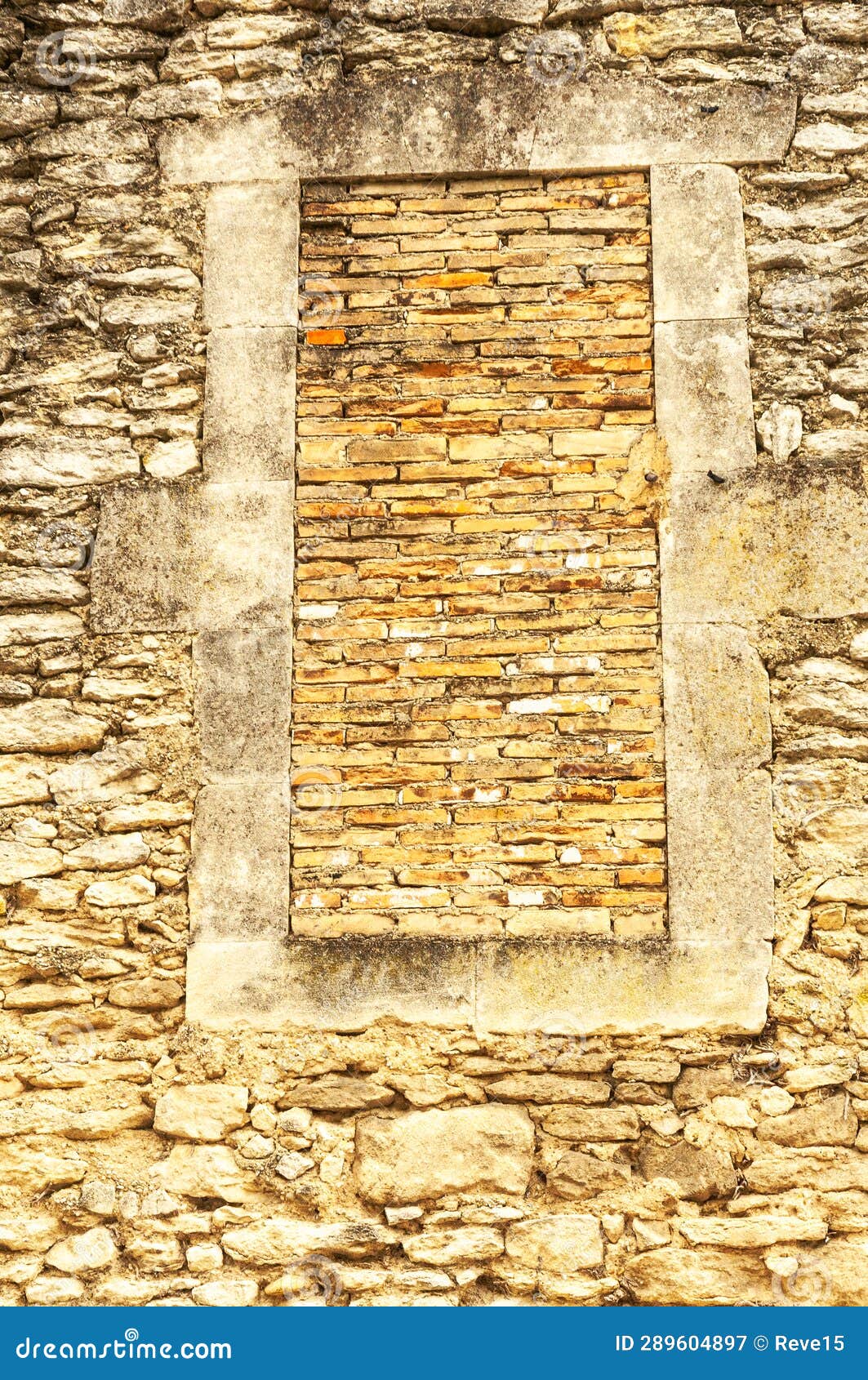 The Window Is Bricked Up. Window Is Laid Brick. Gray Brick Wall With A ...