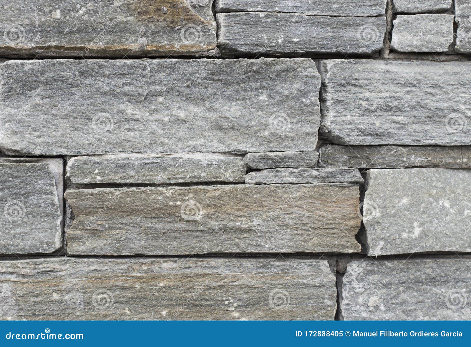 Limestone Wall in Small Rectangular Blocks, Foreground Stock Image ...