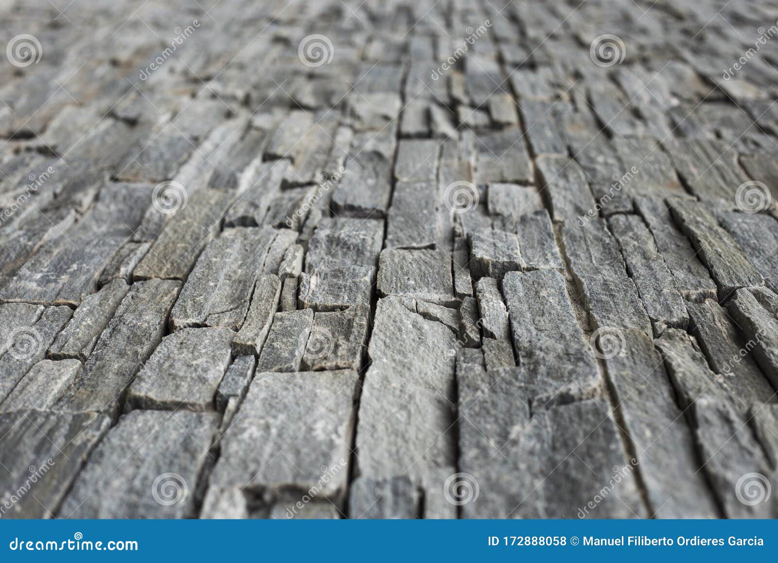 Limestone Wall in Small Rectangular Blocks, Selective Focus, for ...